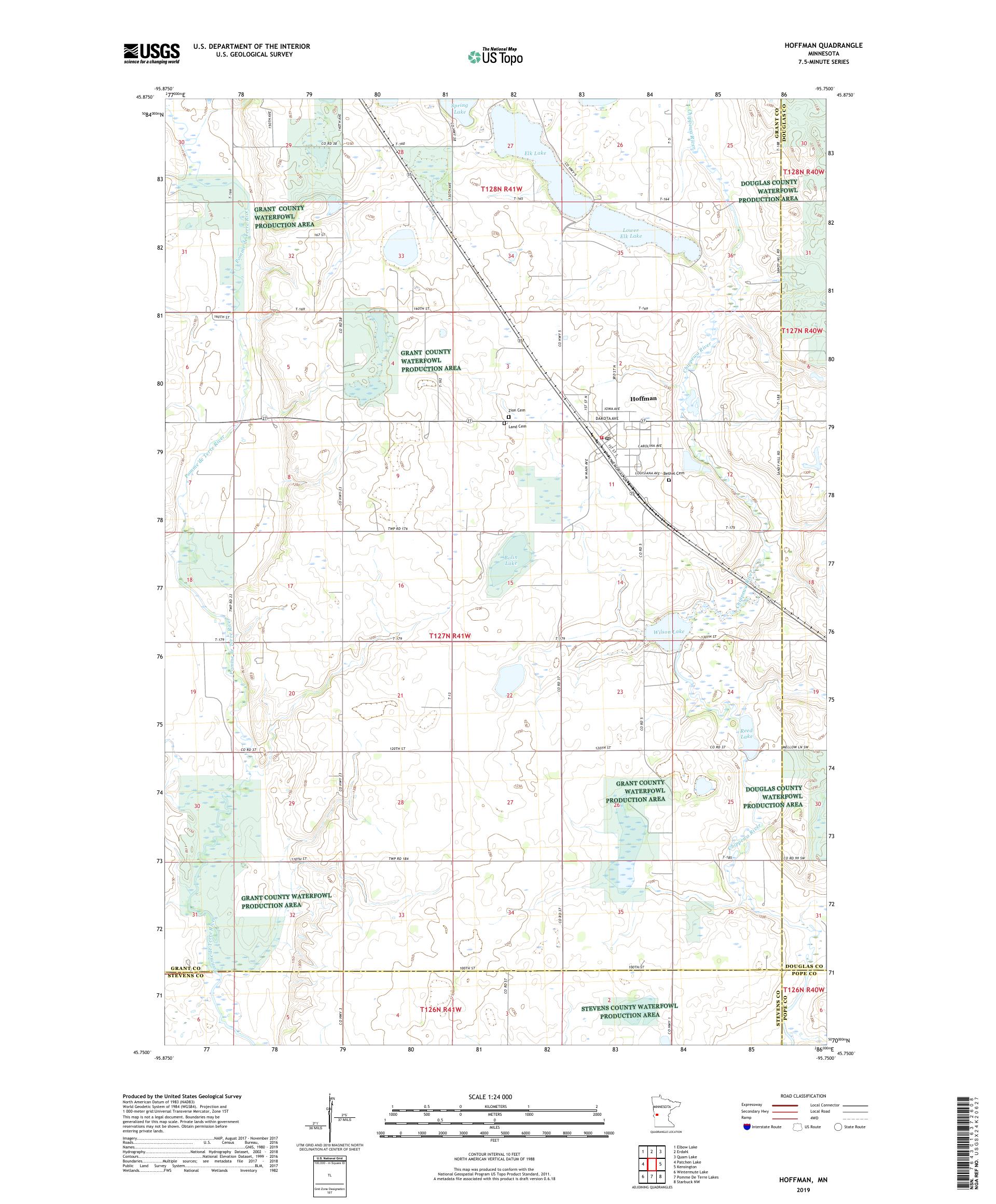 Hoffman Minnesota US Topo Map – MyTopo Map Store