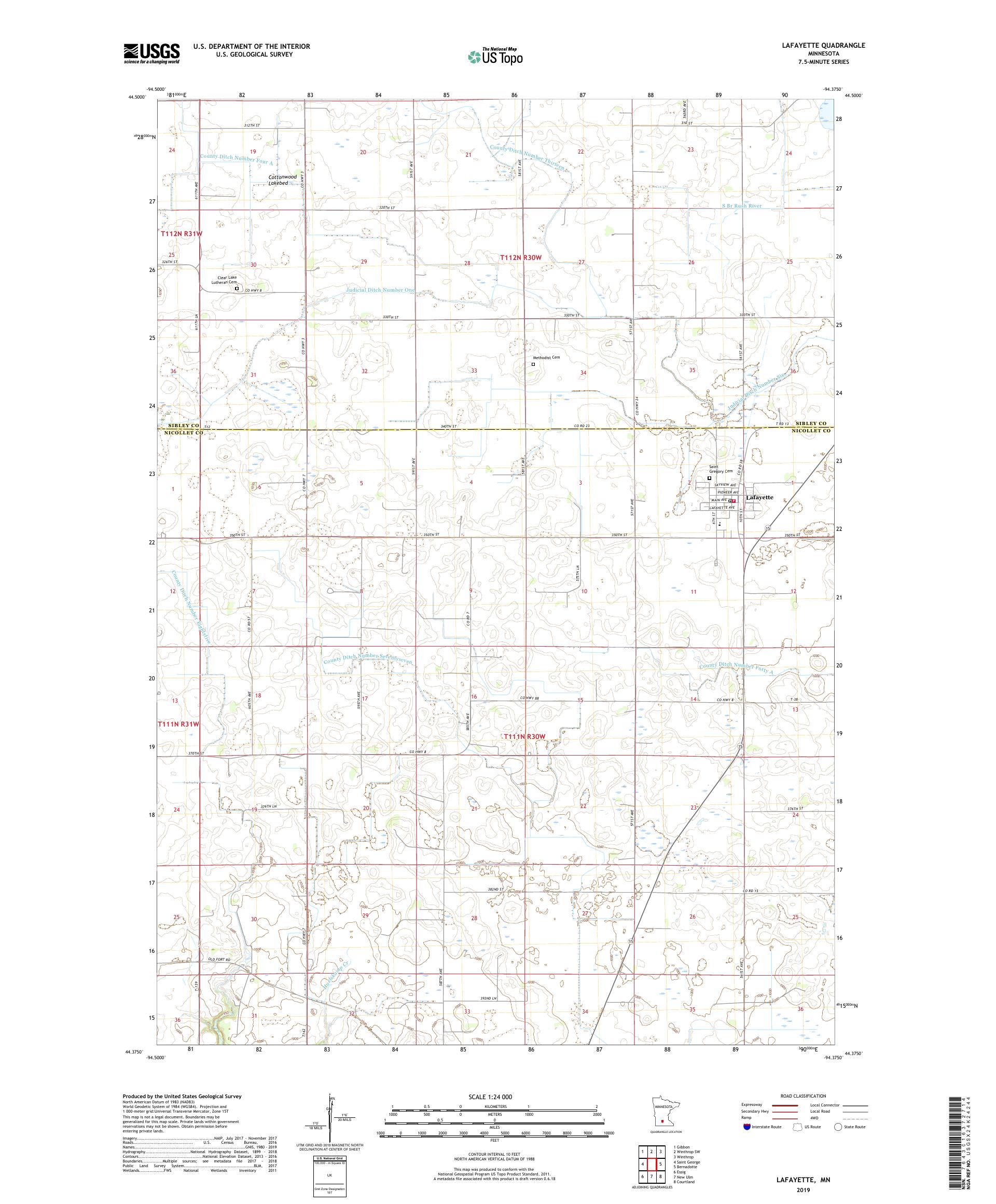 Lafayette Minnesota US Topo Map – MyTopo Map Store
