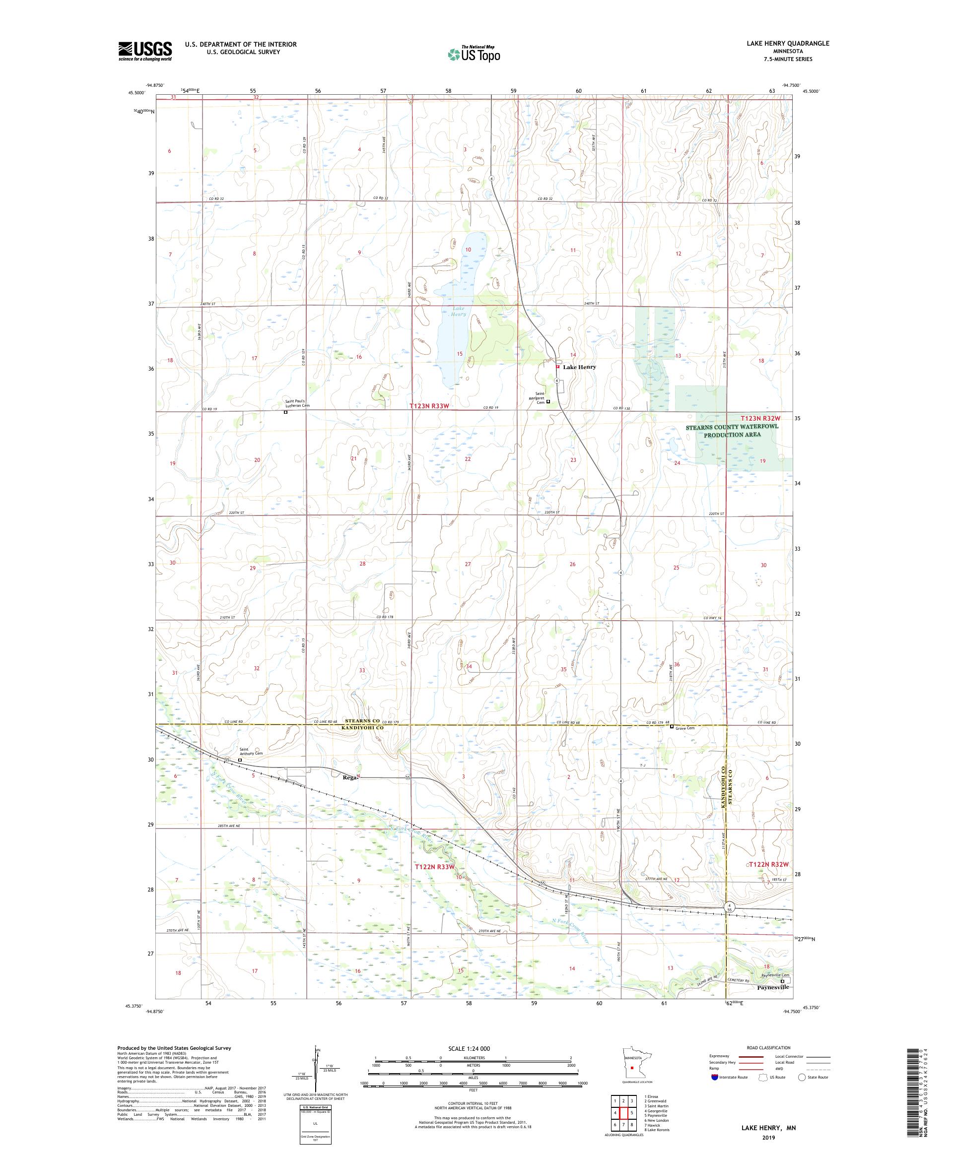 Lake Henry Minnesota US Topo Map – MyTopo Map Store