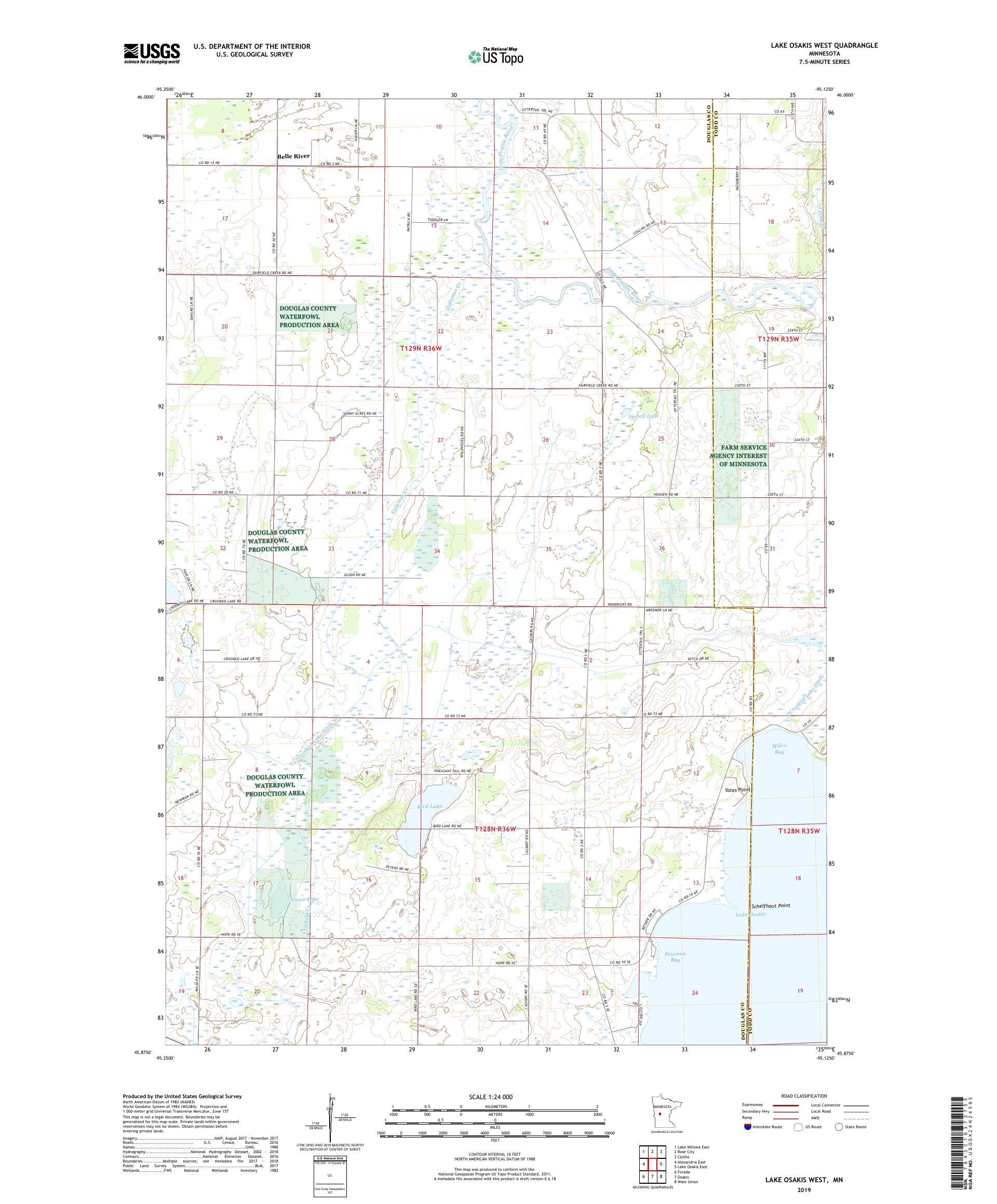 Lake Osakis West Minnesota US Topo Map – MyTopo Map Store
