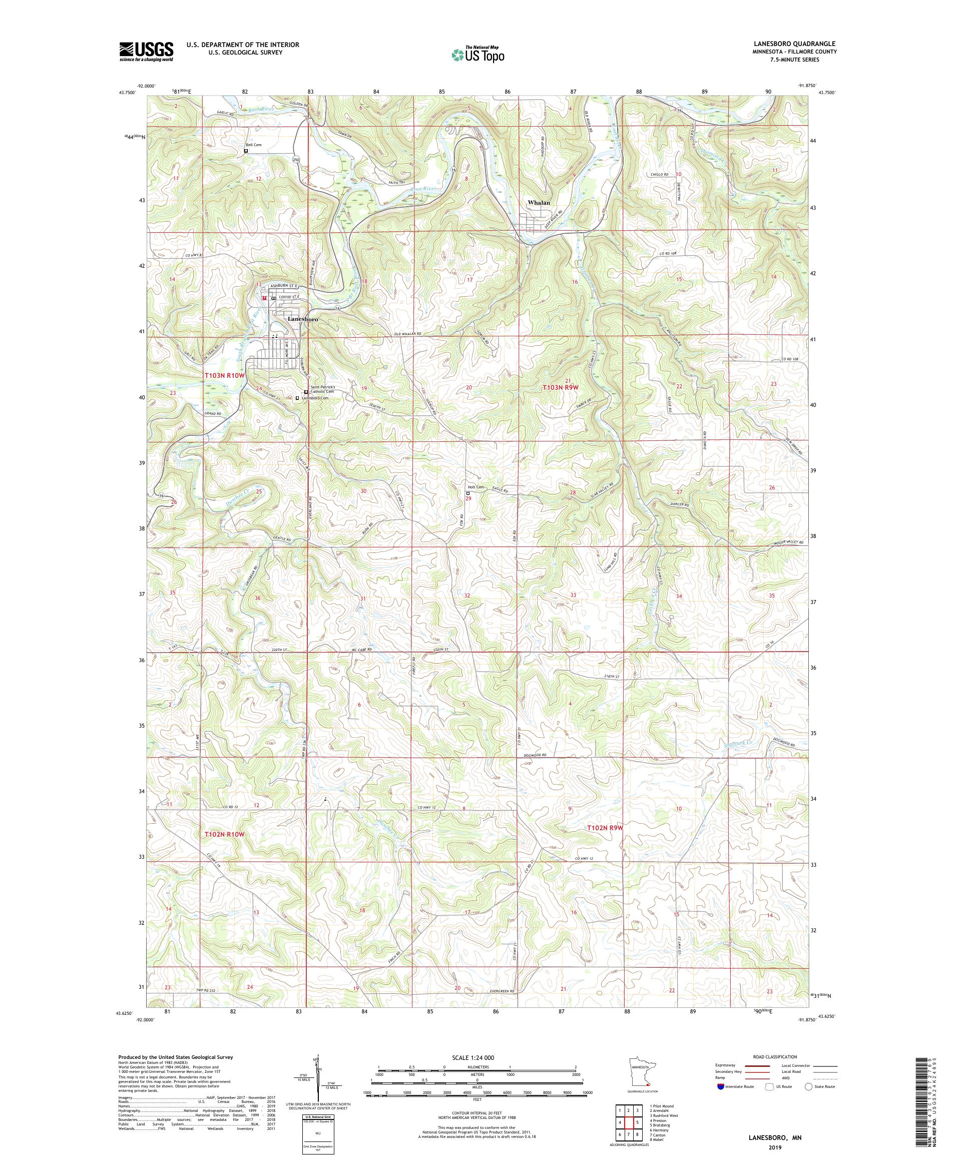 Lanesboro Minnesota US Topo Map – MyTopo Map Store
