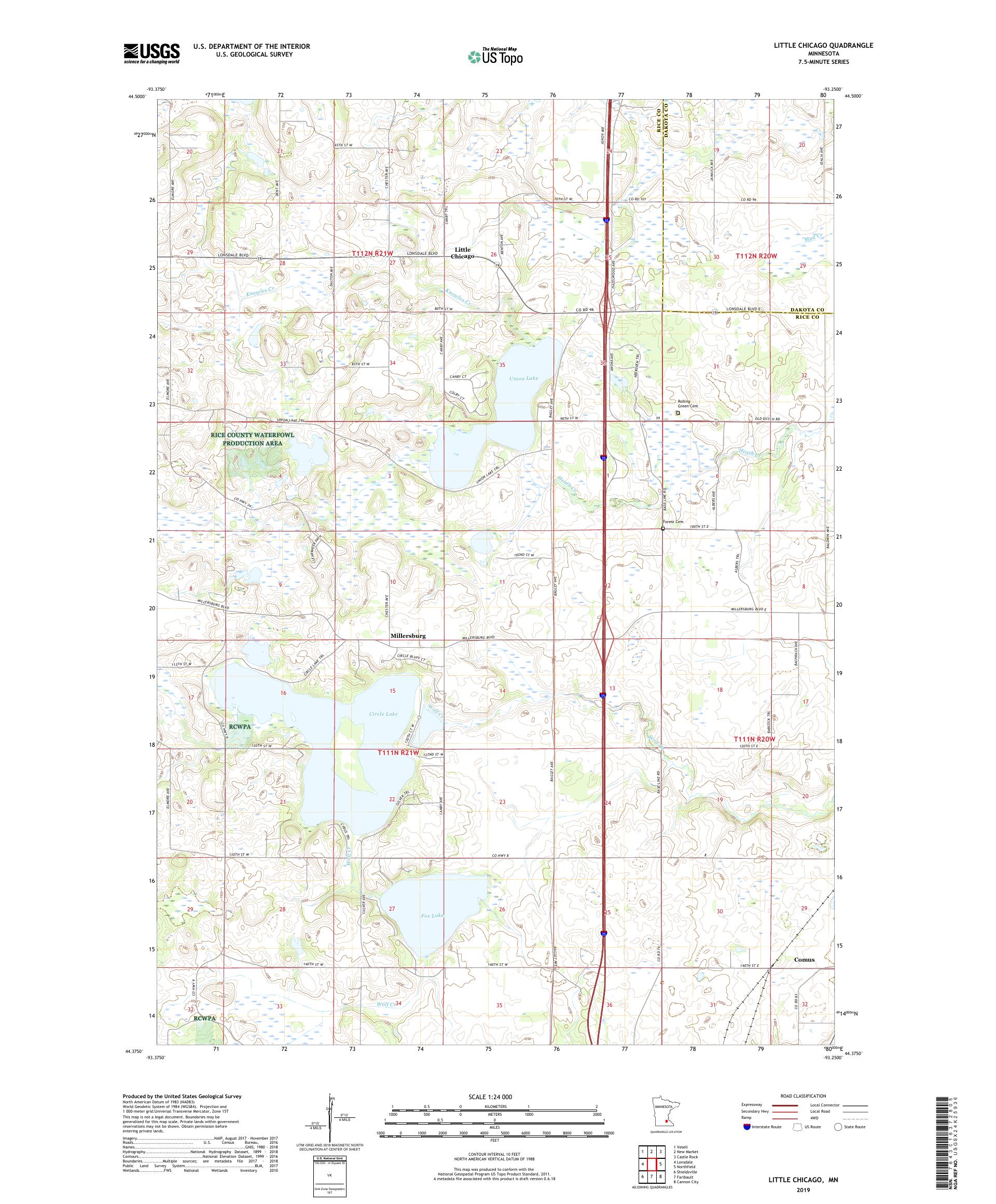 Little Chicago Minnesota US Topo Map – MyTopo Map Store