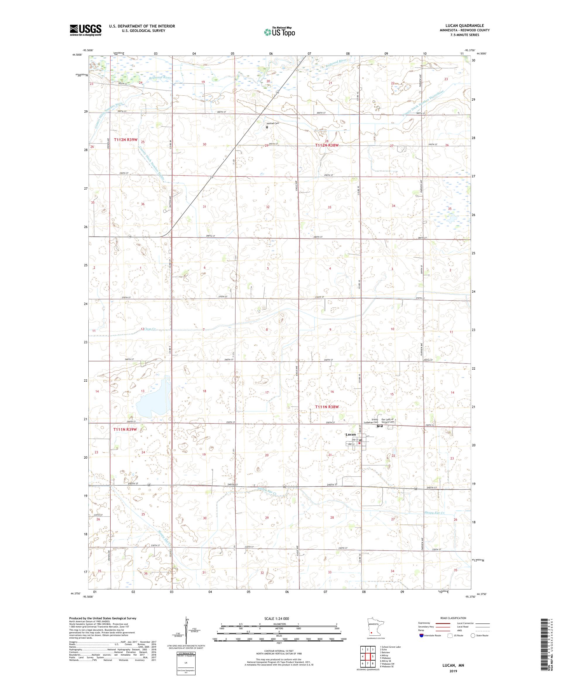 Lucan Minnesota US Topo Map – MyTopo Map Store