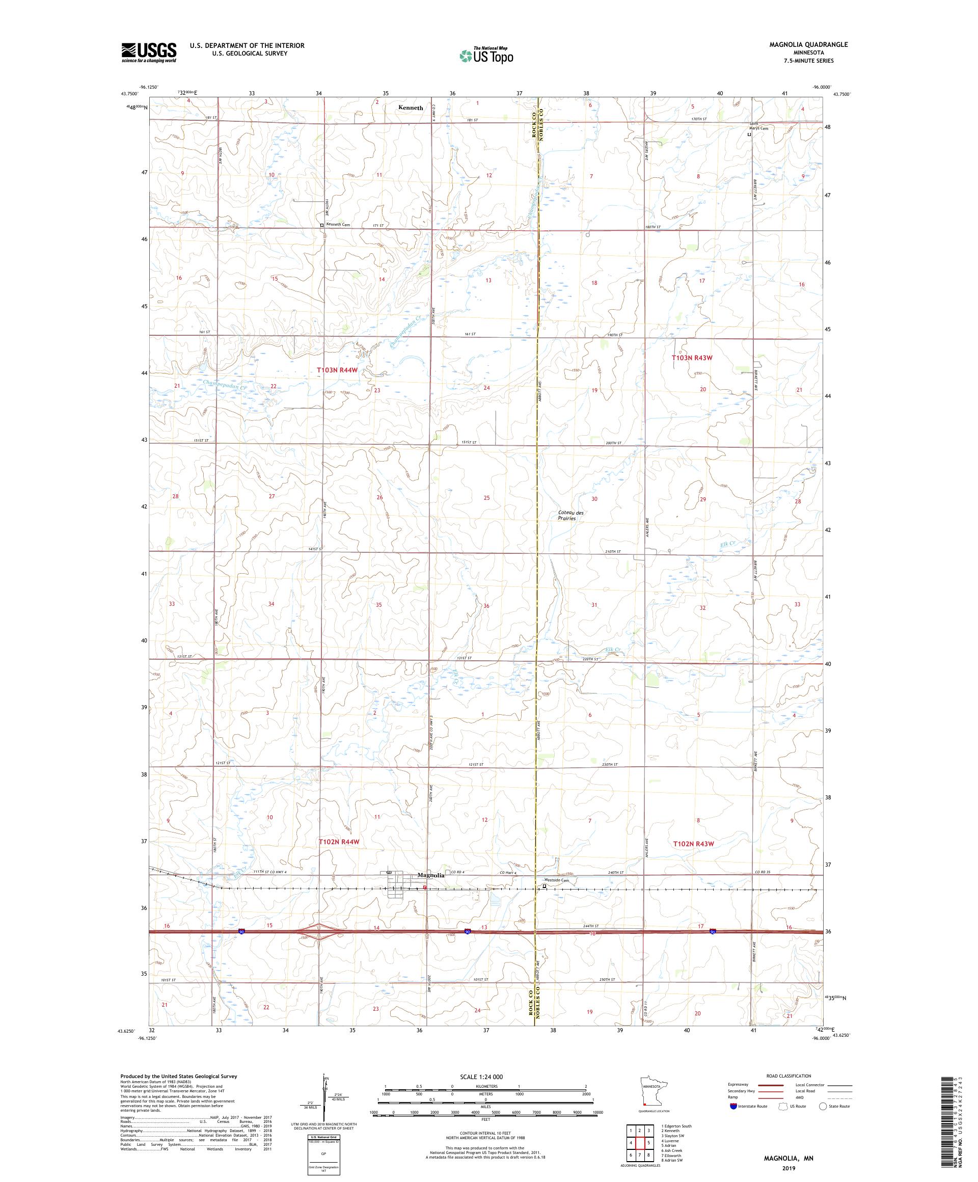 Magnolia Minnesota US Topo Map – MyTopo Map Store