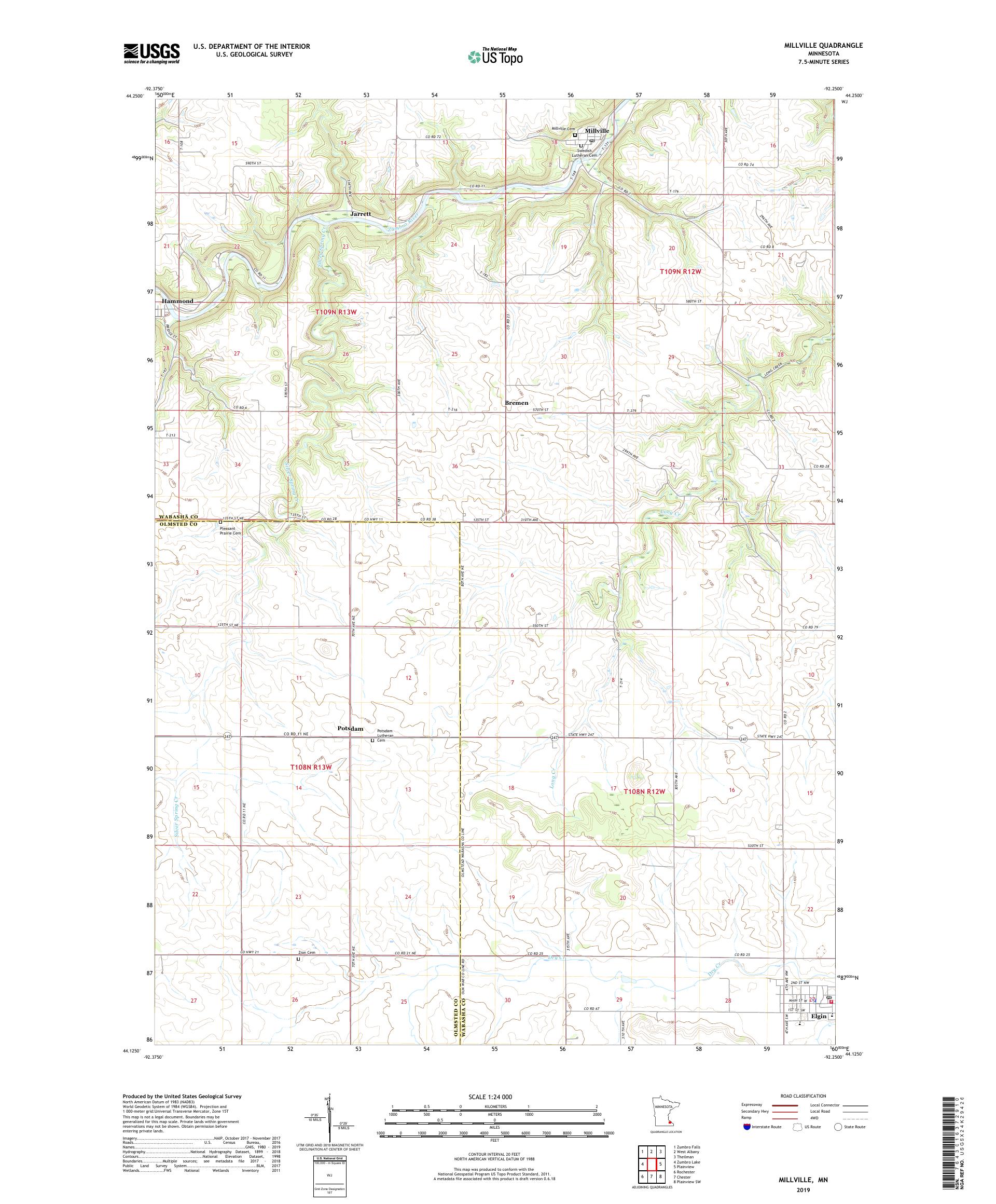 Millville Minnesota US Topo Map – MyTopo Map Store