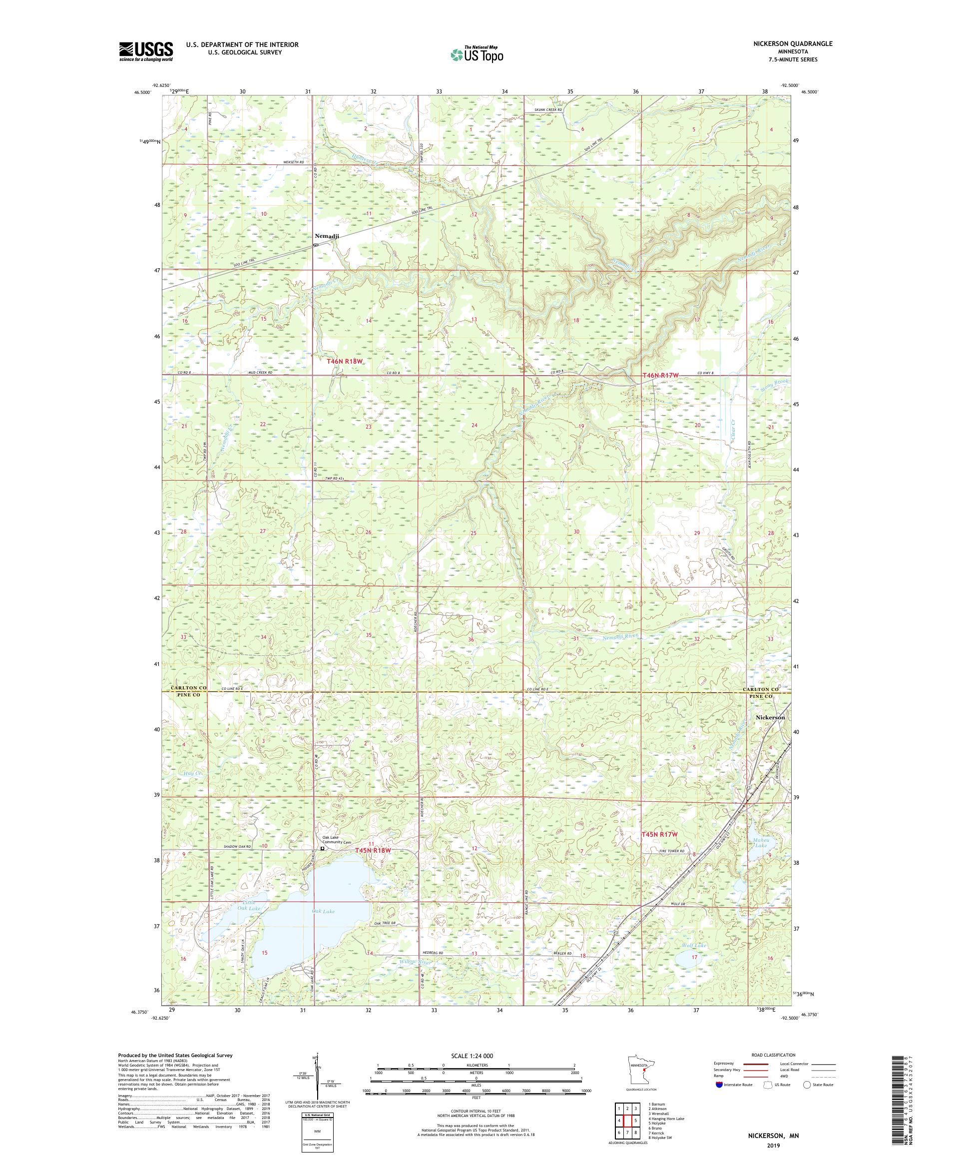 Nickerson Minnesota US Topo Map – MyTopo Map Store