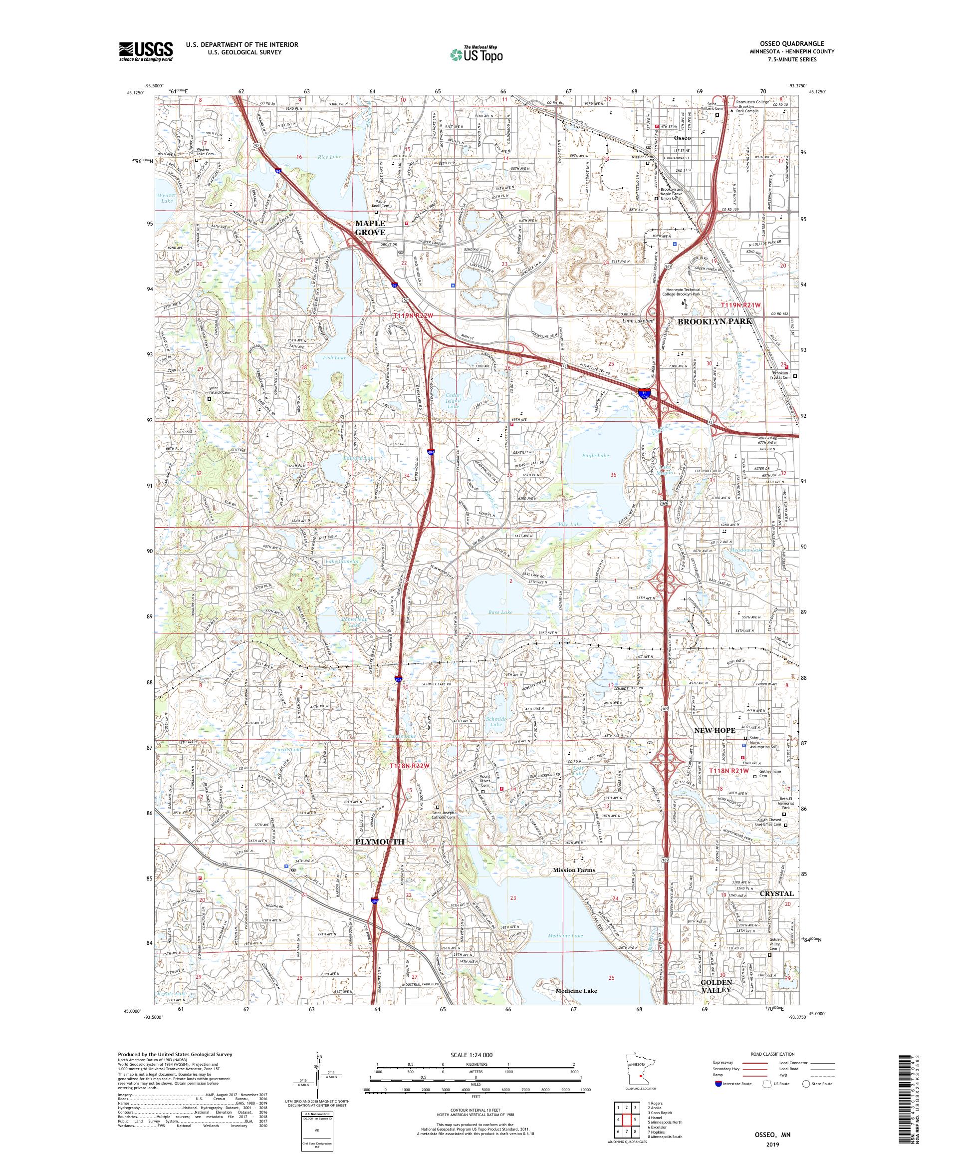 Osseo Minnesota US Topo Map – MyTopo Map Store