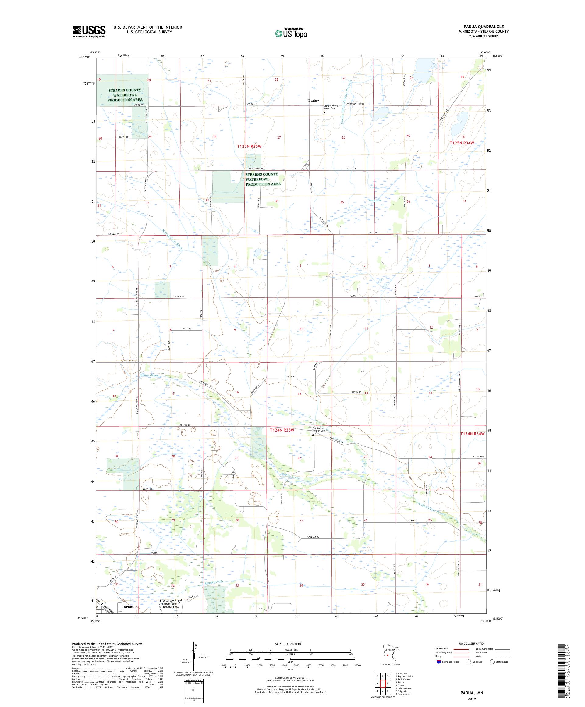 Padua Minnesota US Topo Map – MyTopo Map Store