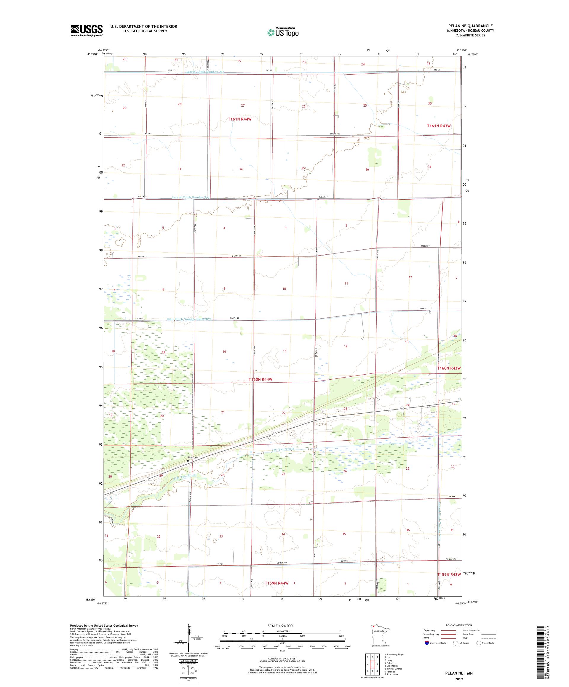 Pelan NE Minnesota US Topo Map – MyTopo Map Store