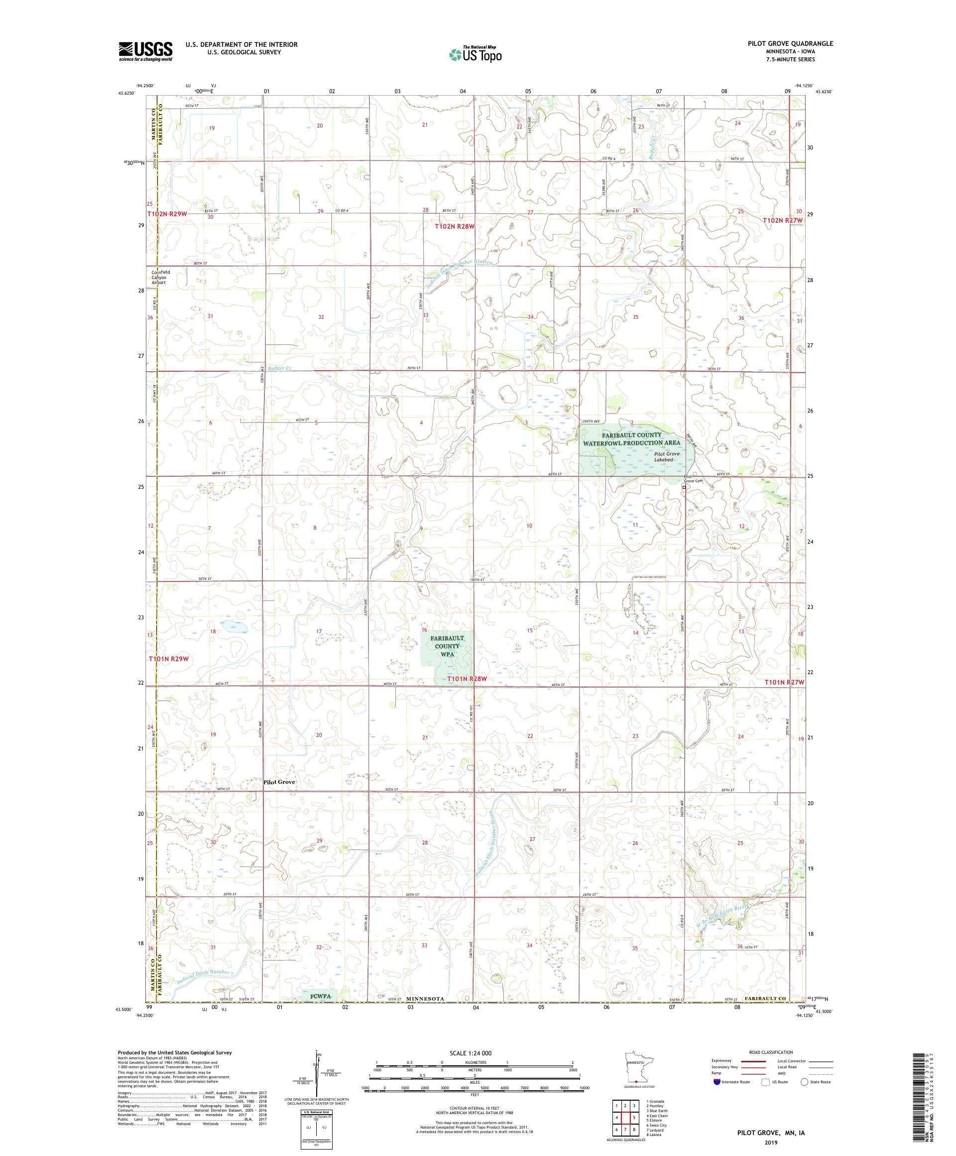 Pilot Grove Minnesota US Topo Map – MyTopo Map Store