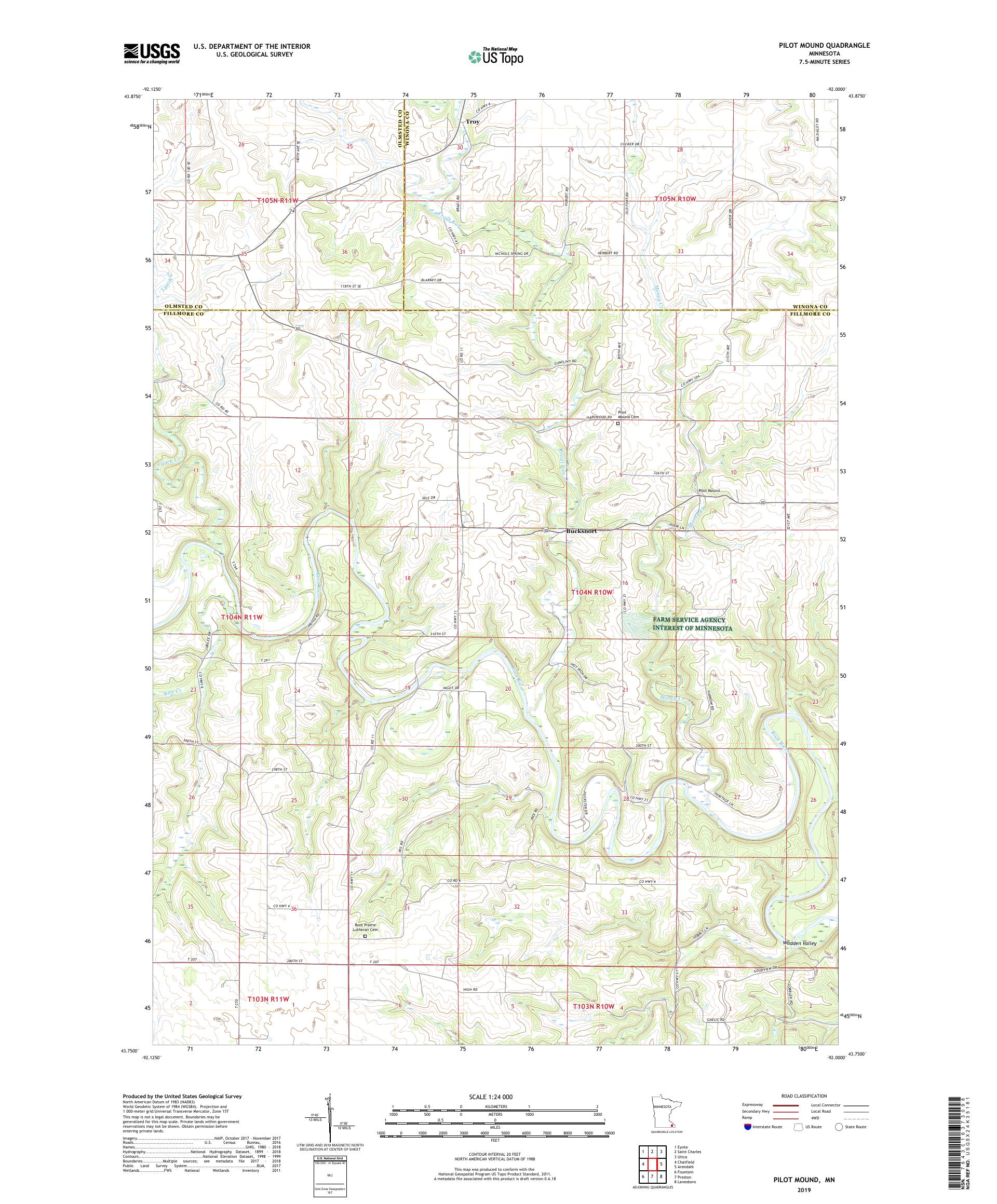 Pilot Mound Minnesota US Topo Map – MyTopo Map Store