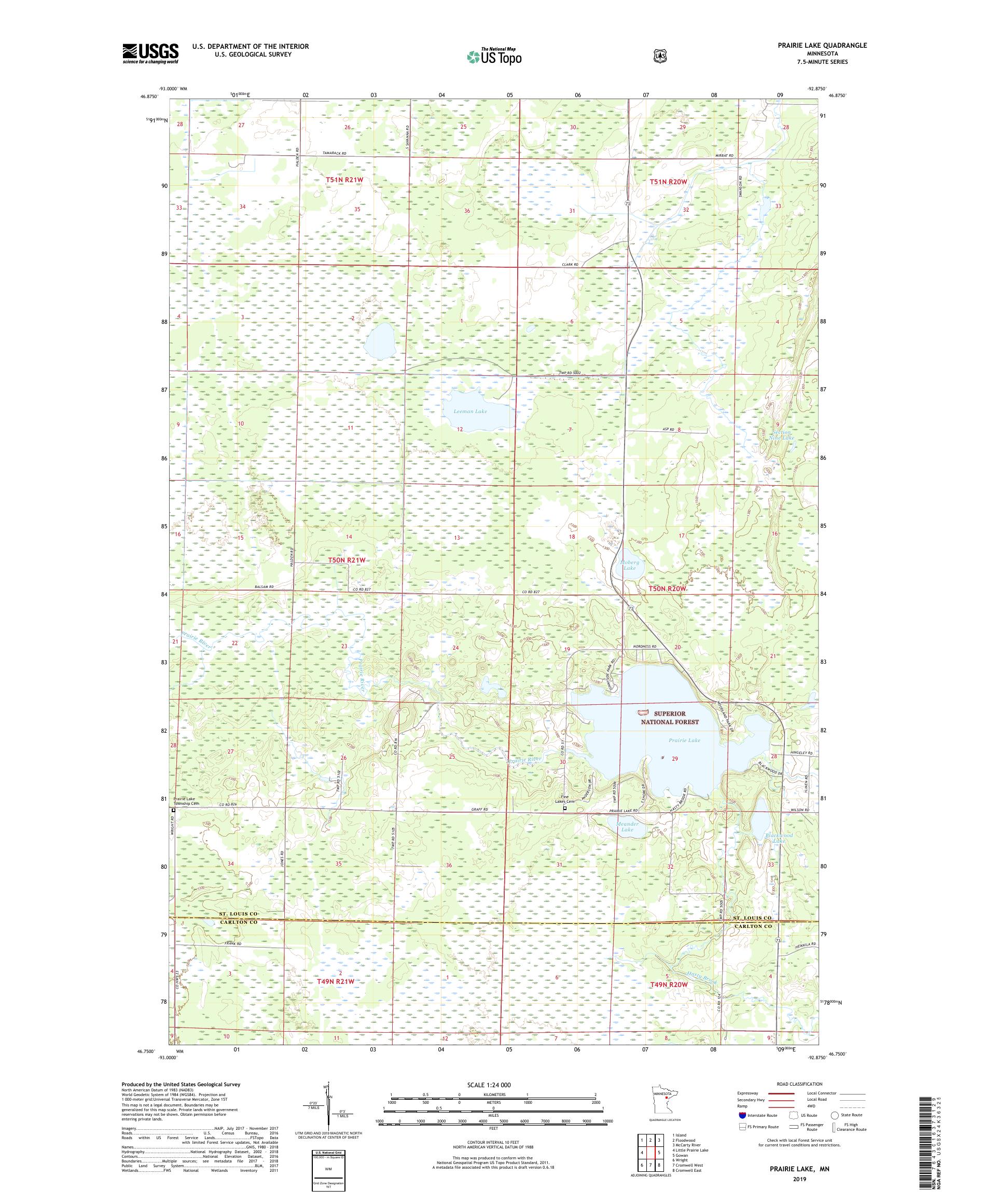 Prairie Lake Minnesota US Topo Map – MyTopo Map Store
