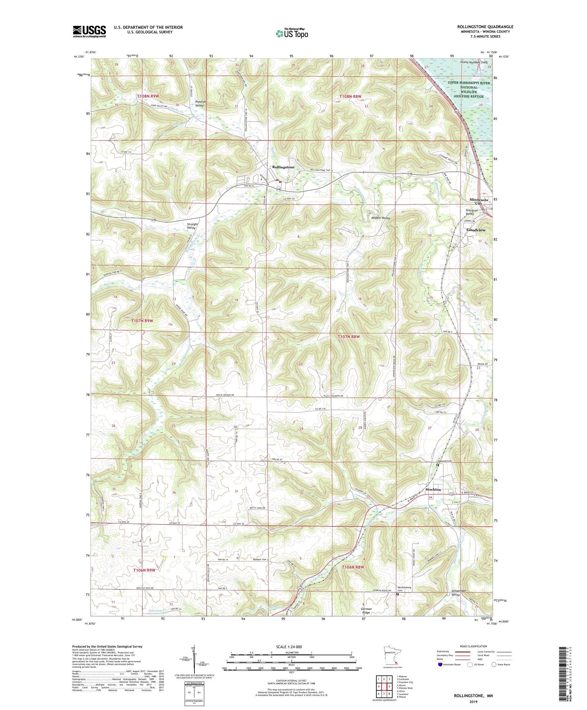 Rollingstone Minnesota US Topo Map – MyTopo Map Store