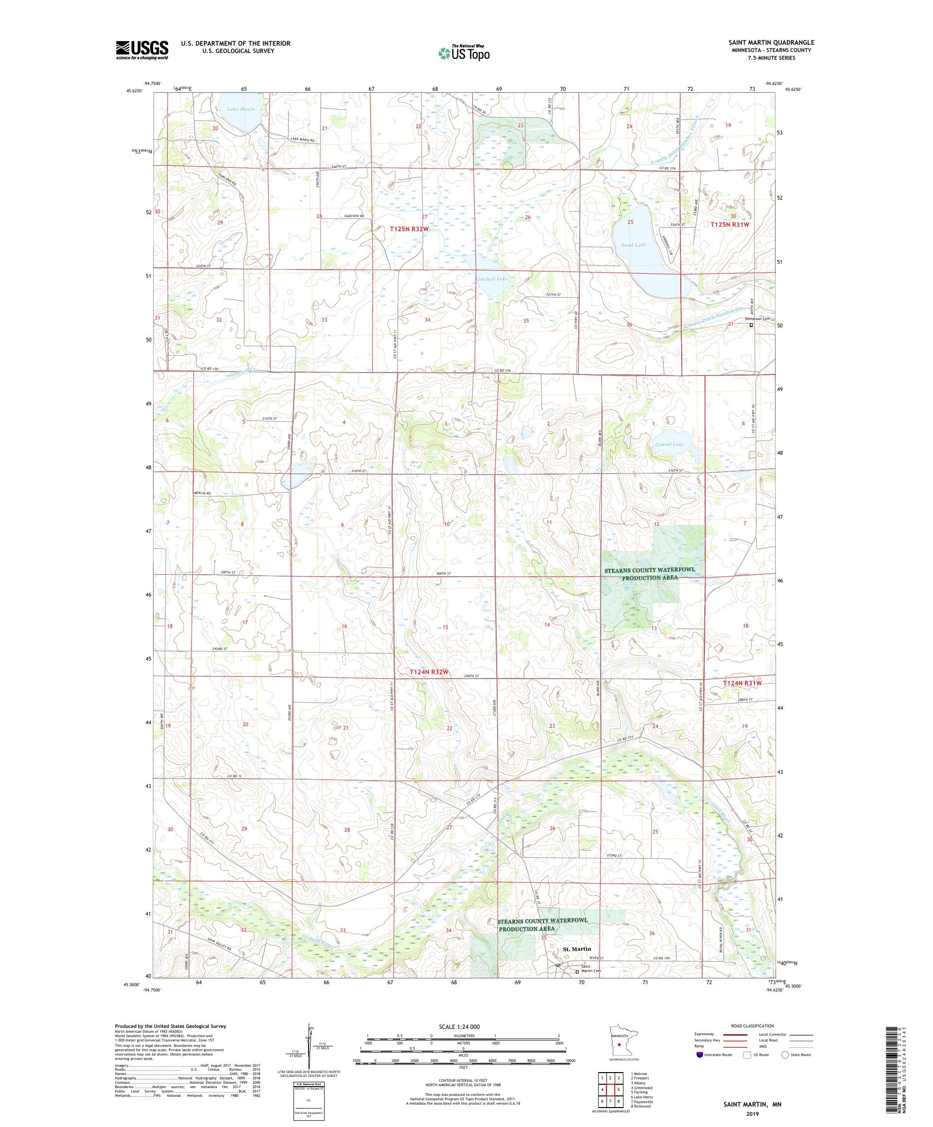 Saint Martin Minnesota US Topo Map – MyTopo Map Store