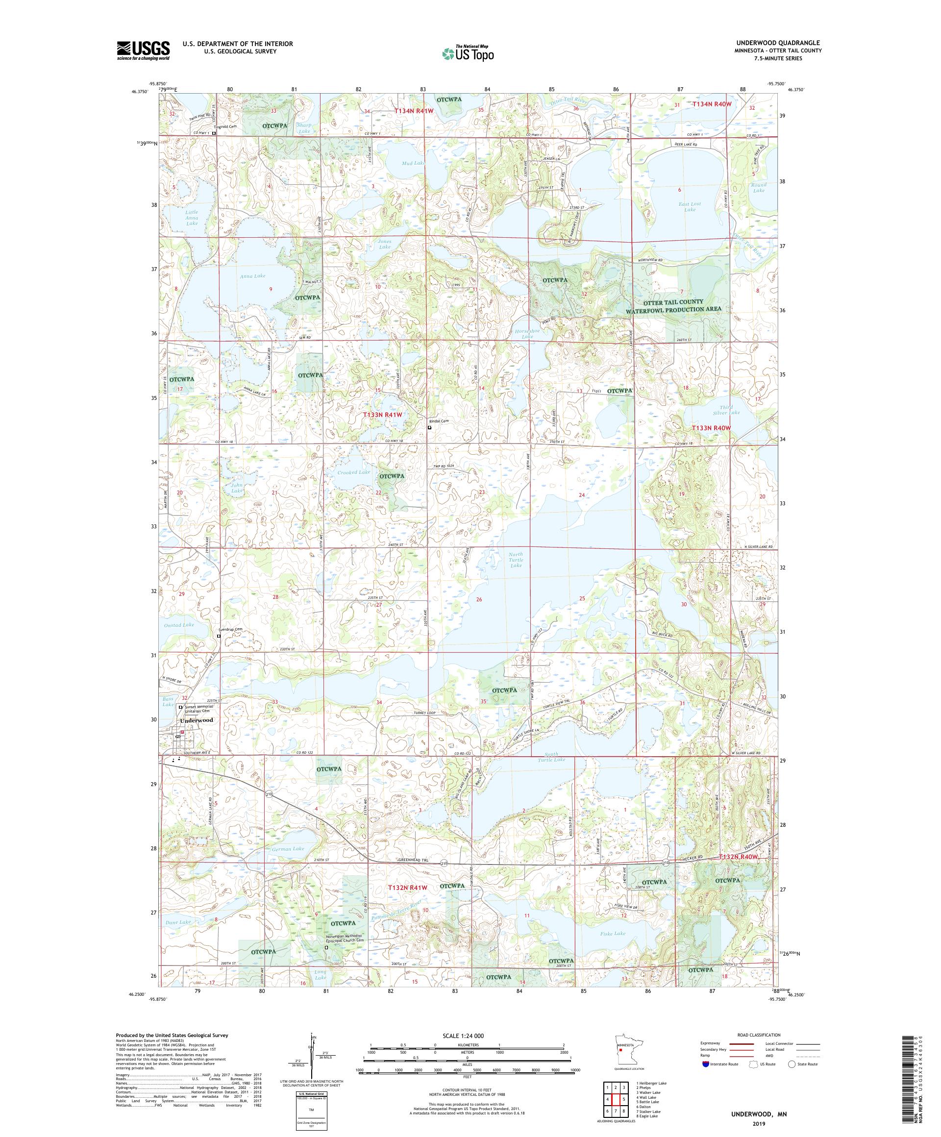 Underwood Minnesota US Topo Map – MyTopo Map Store