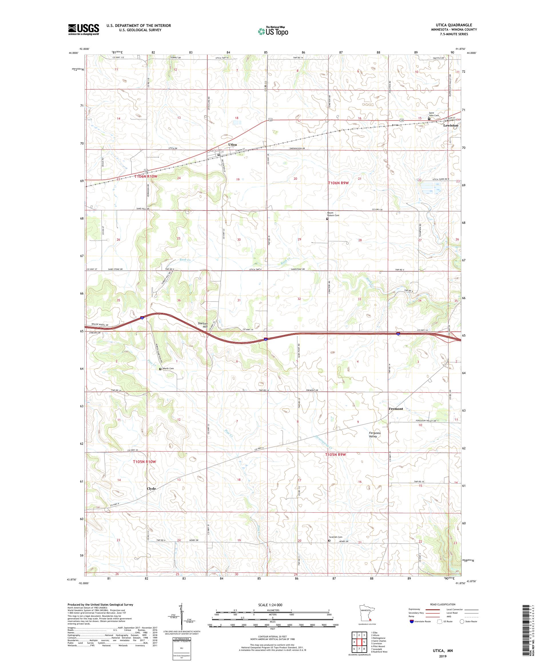 Utica Minnesota US Topo Map – MyTopo Map Store