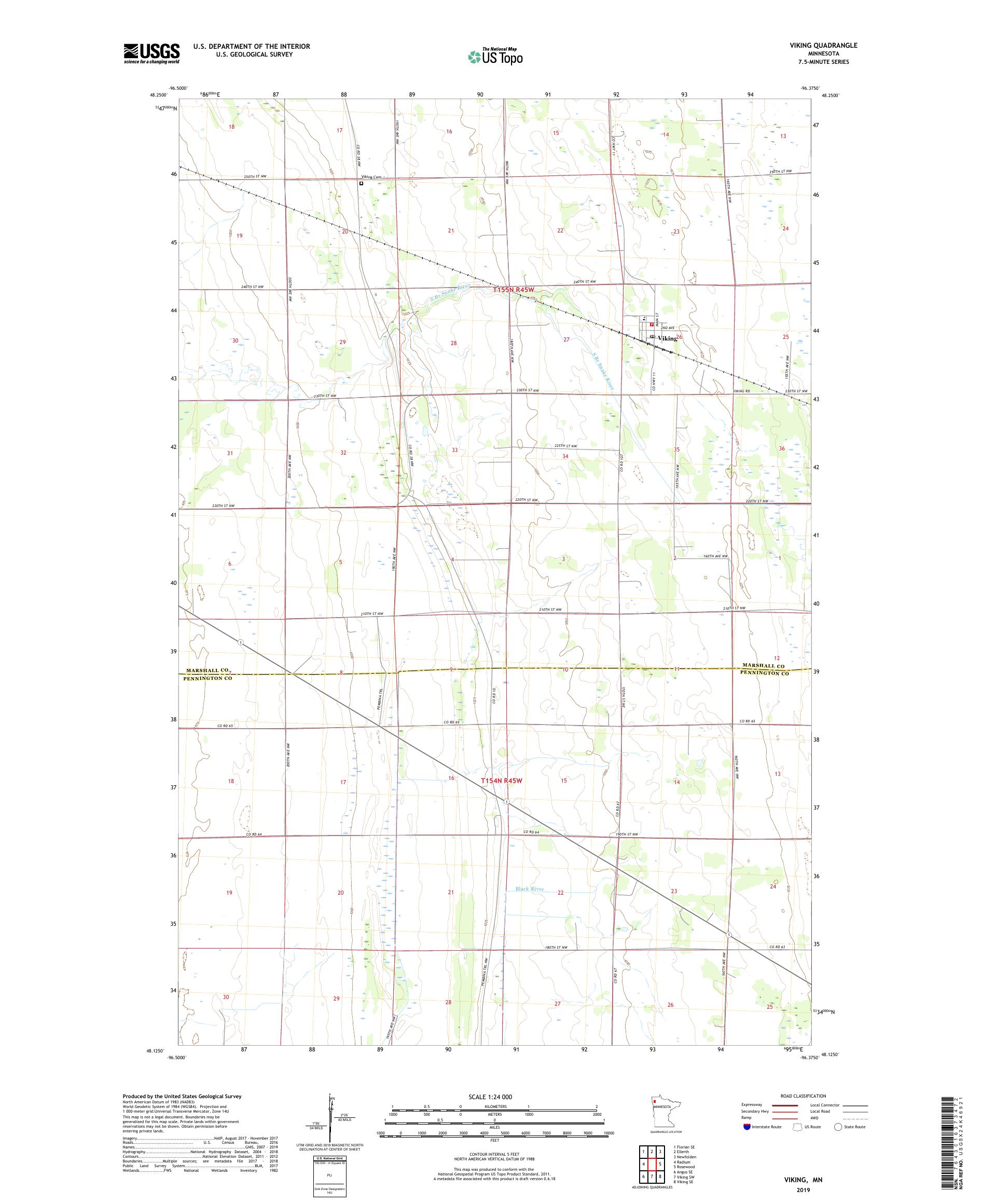 Viking Minnesota US Topo Map – MyTopo Map Store
