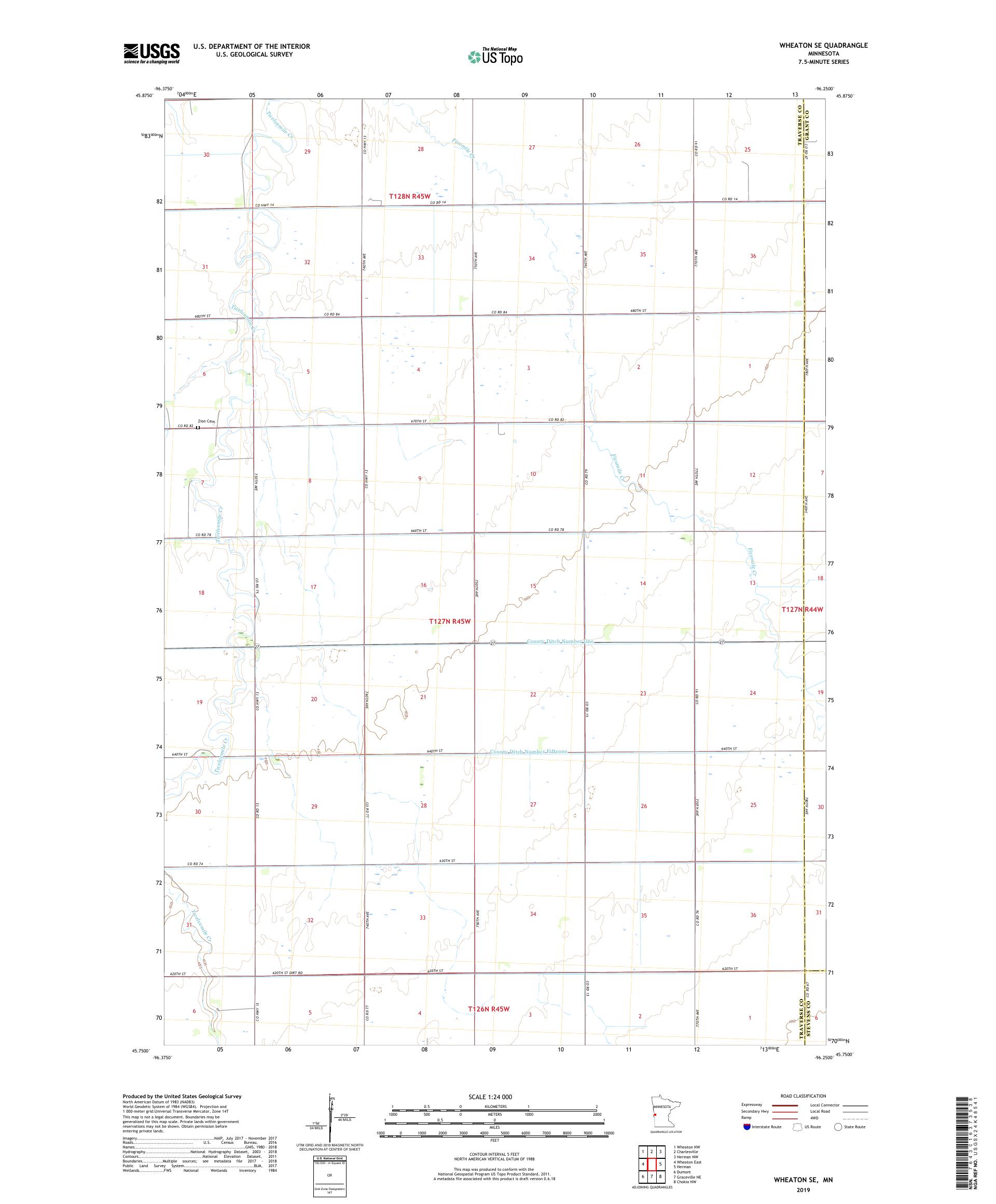 Wheaton SE Minnesota US Topo Map – MyTopo Map Store