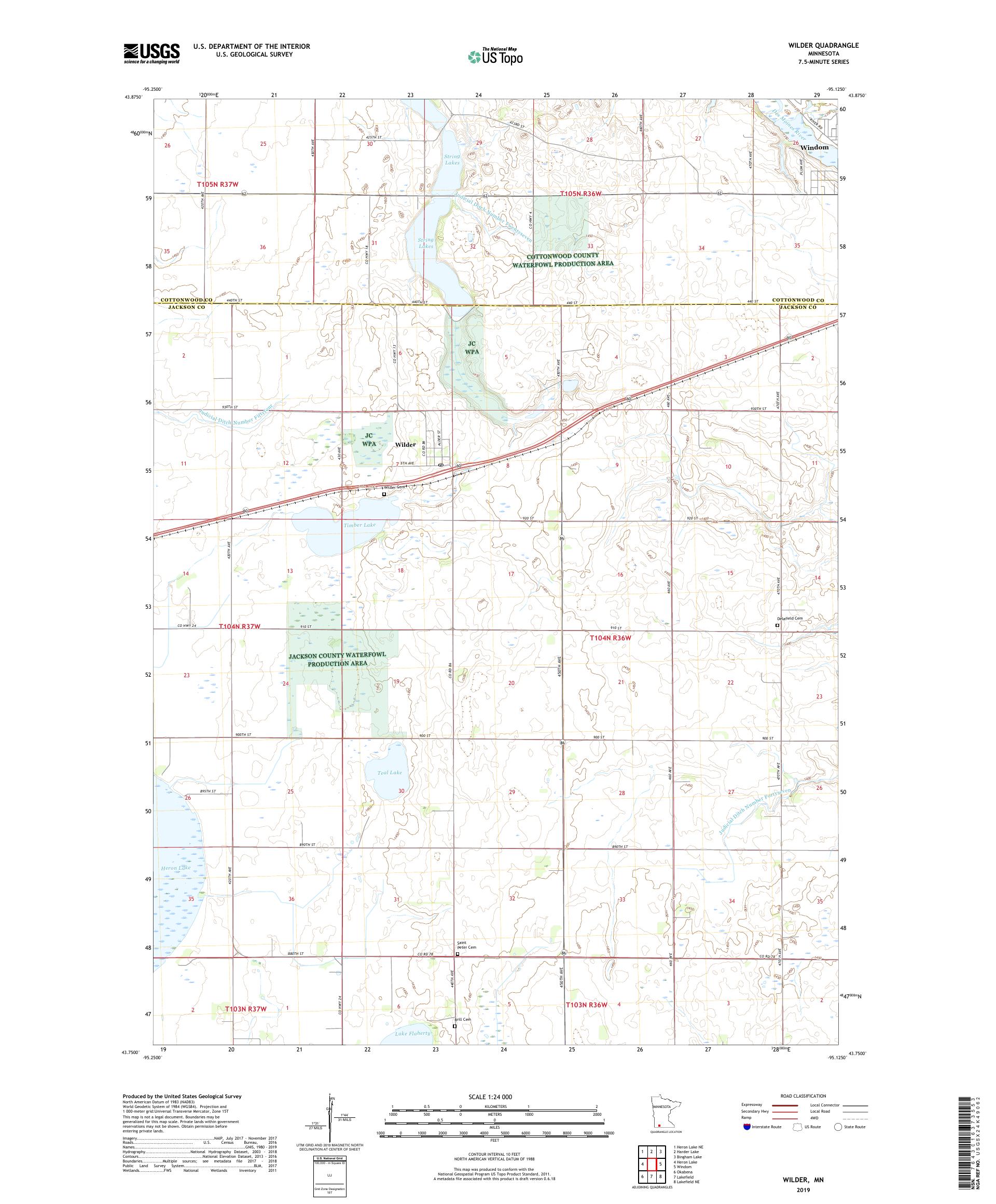 Wilder Minnesota US Topo Map – MyTopo Map Store