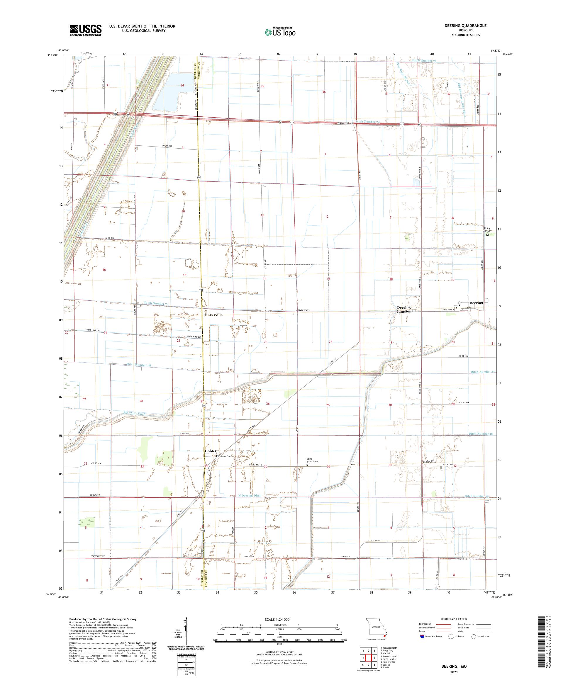 Deering Missouri US Topo Map – MyTopo Map Store