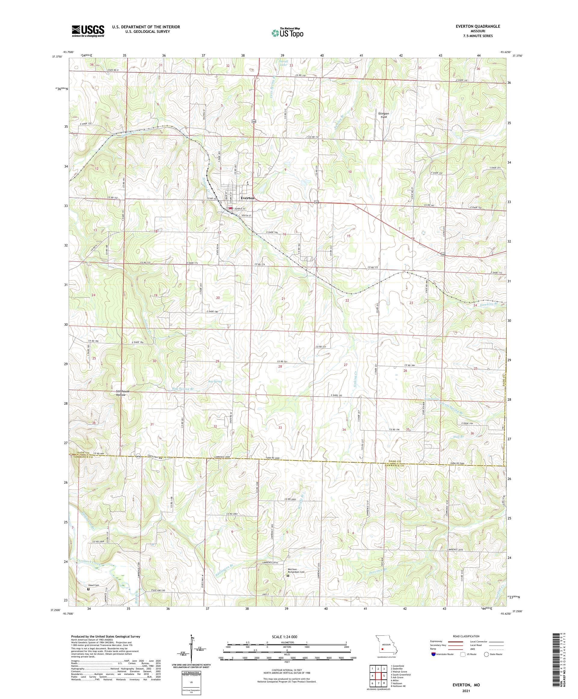 Everton Missouri US Topo Map – MyTopo Map Store