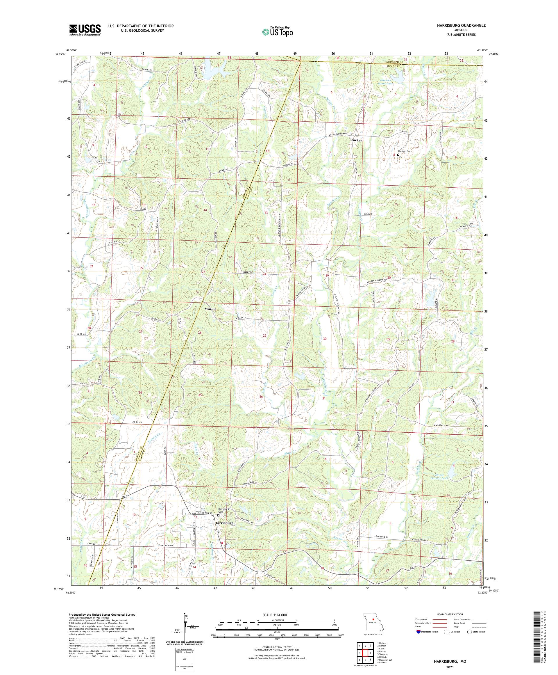 Harrisburg Missouri US Topo Map – MyTopo Map Store