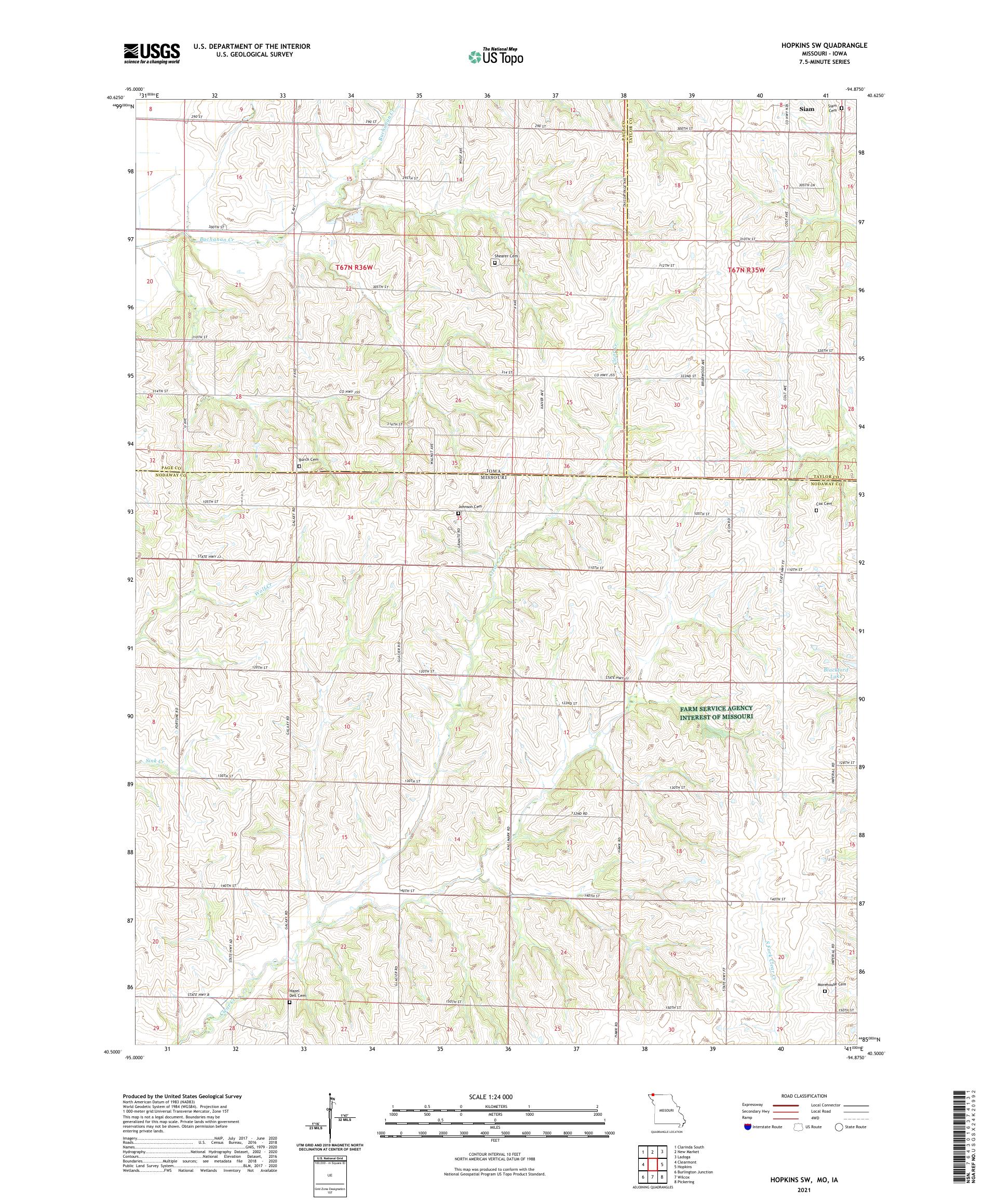 Hopkins SW Missouri US Topo Map – MyTopo Map Store