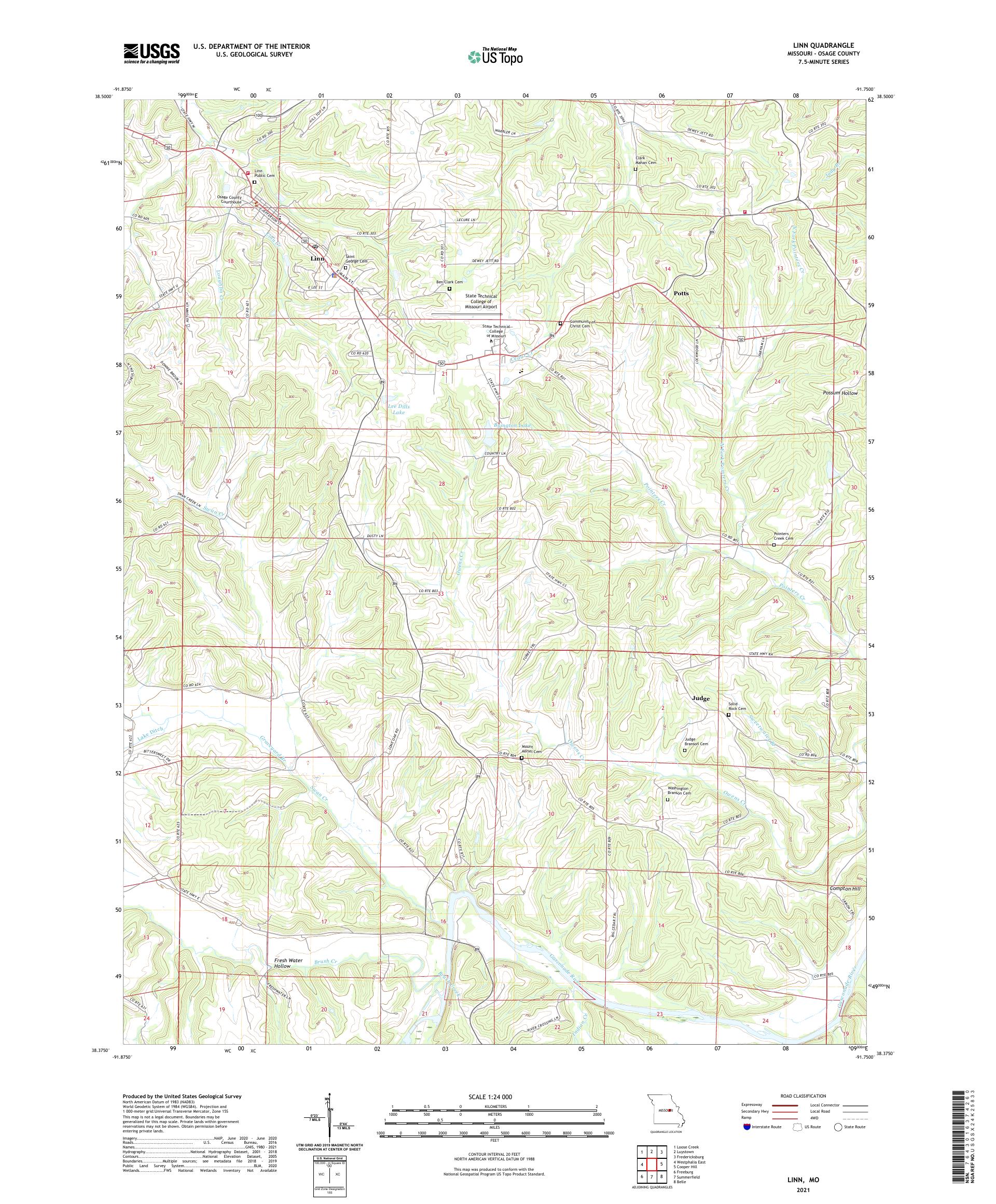 Linn Missouri US Topo Map – MyTopo Map Store