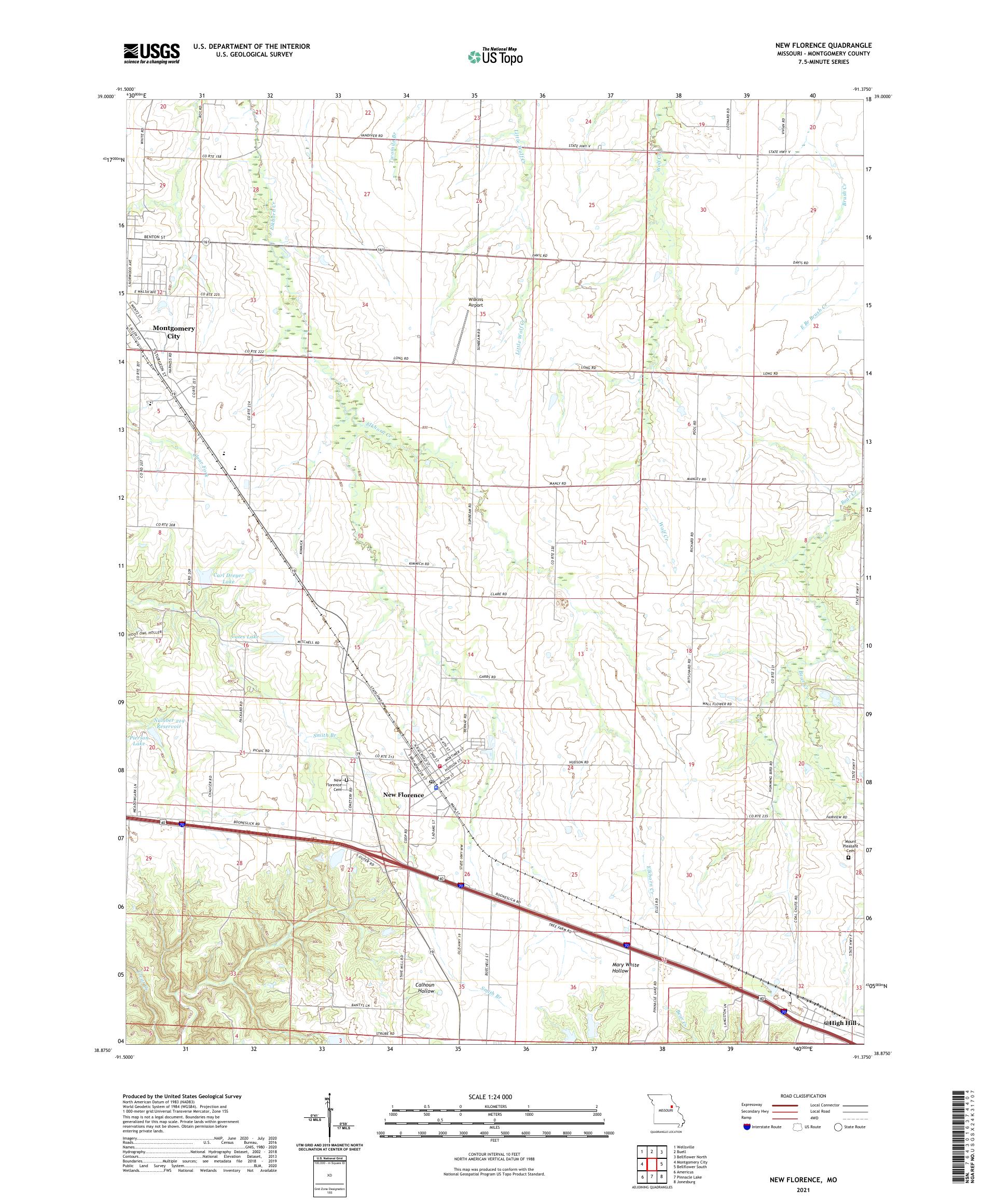 New Florence Missouri US Topo Map – MyTopo Map Store
