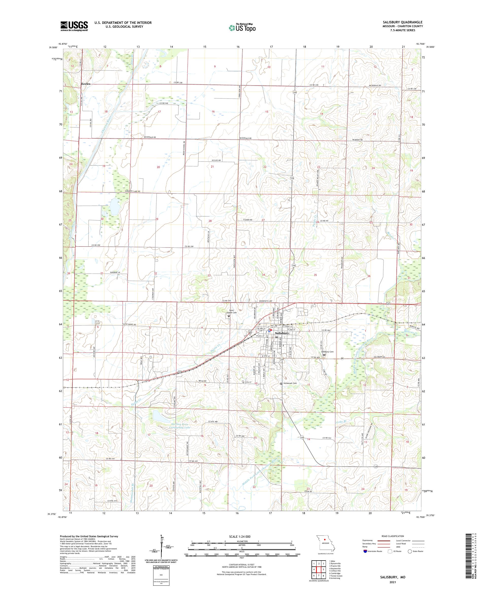 Salisbury Missouri US Topo Map – MyTopo Map Store