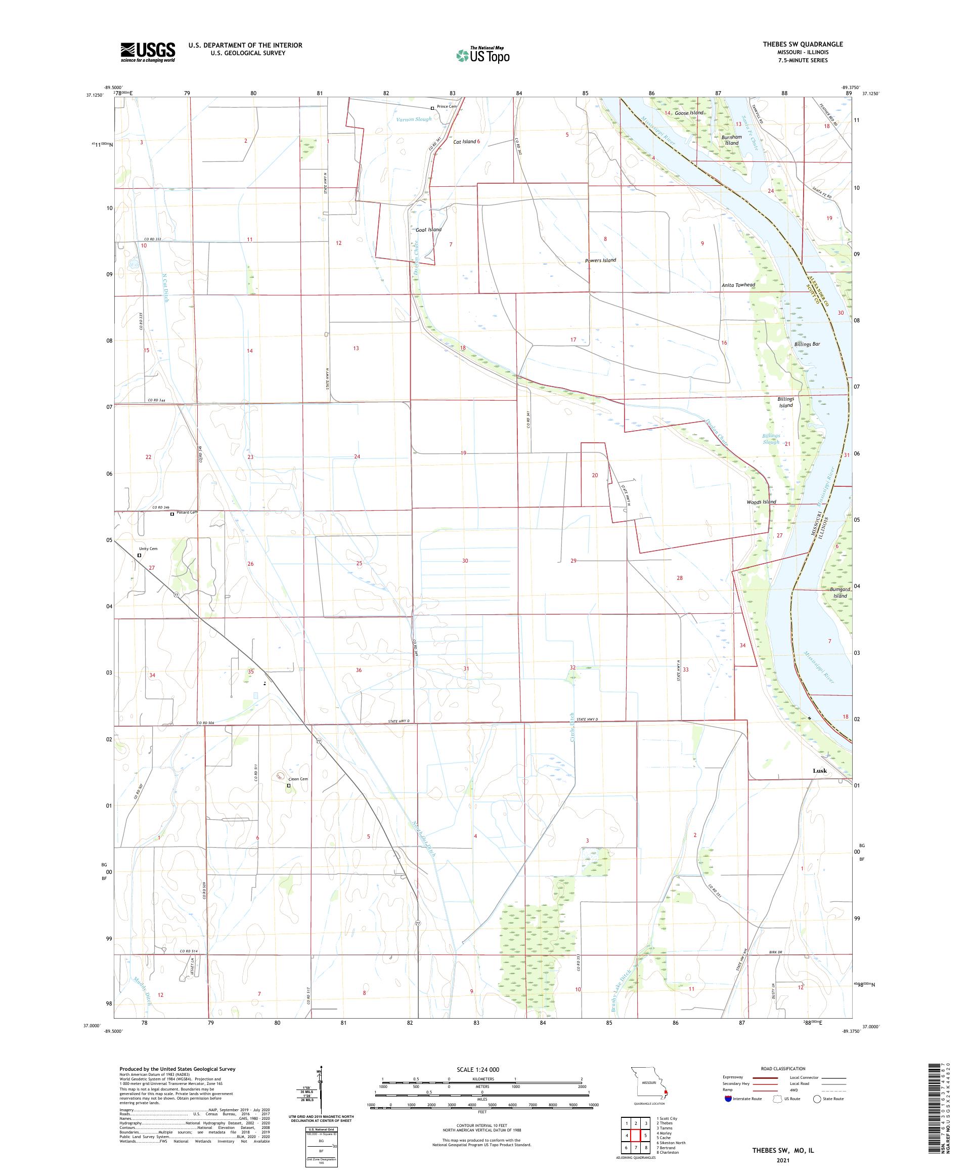 Thebes SW Missouri US Topo Map – MyTopo Map Store