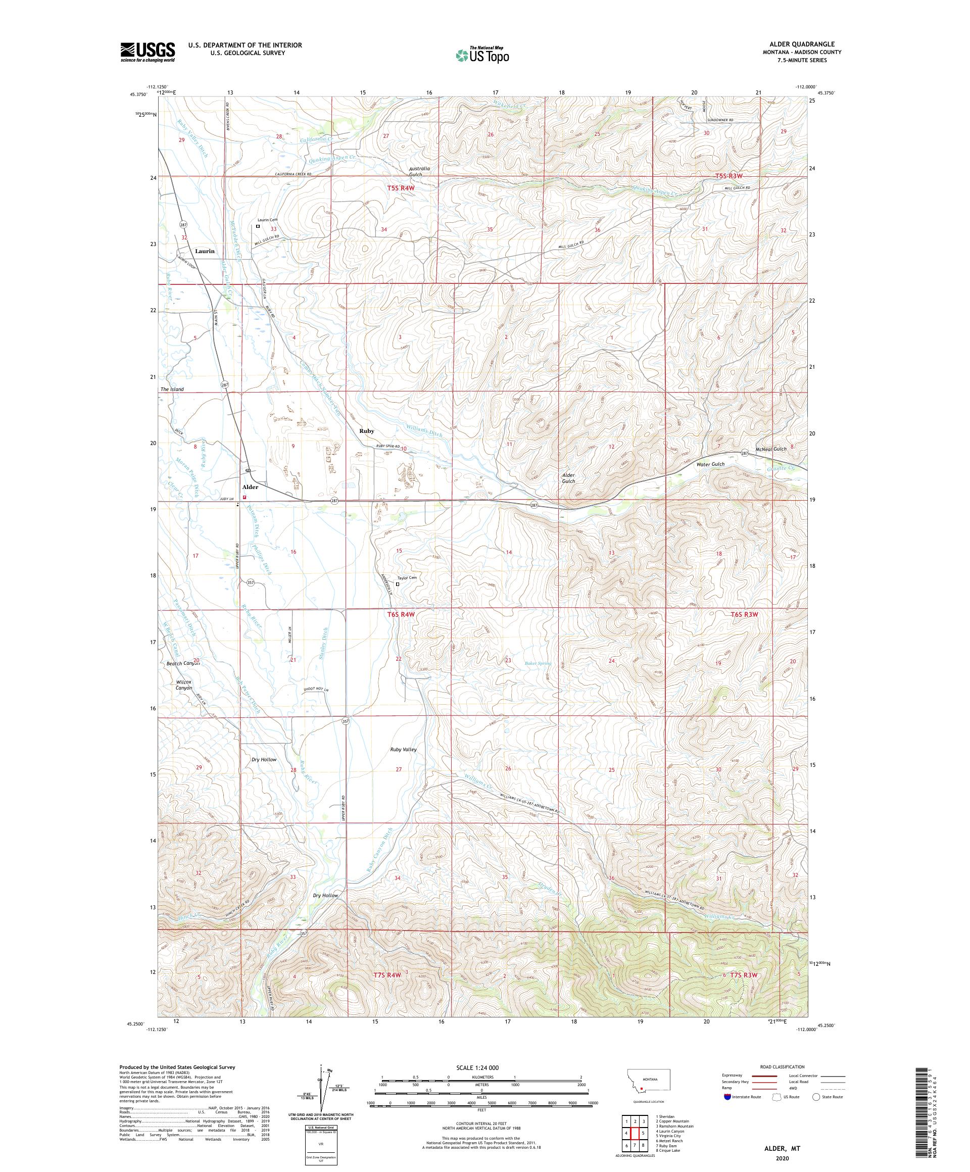 Alder Montana US Topo Map – MyTopo Map Store