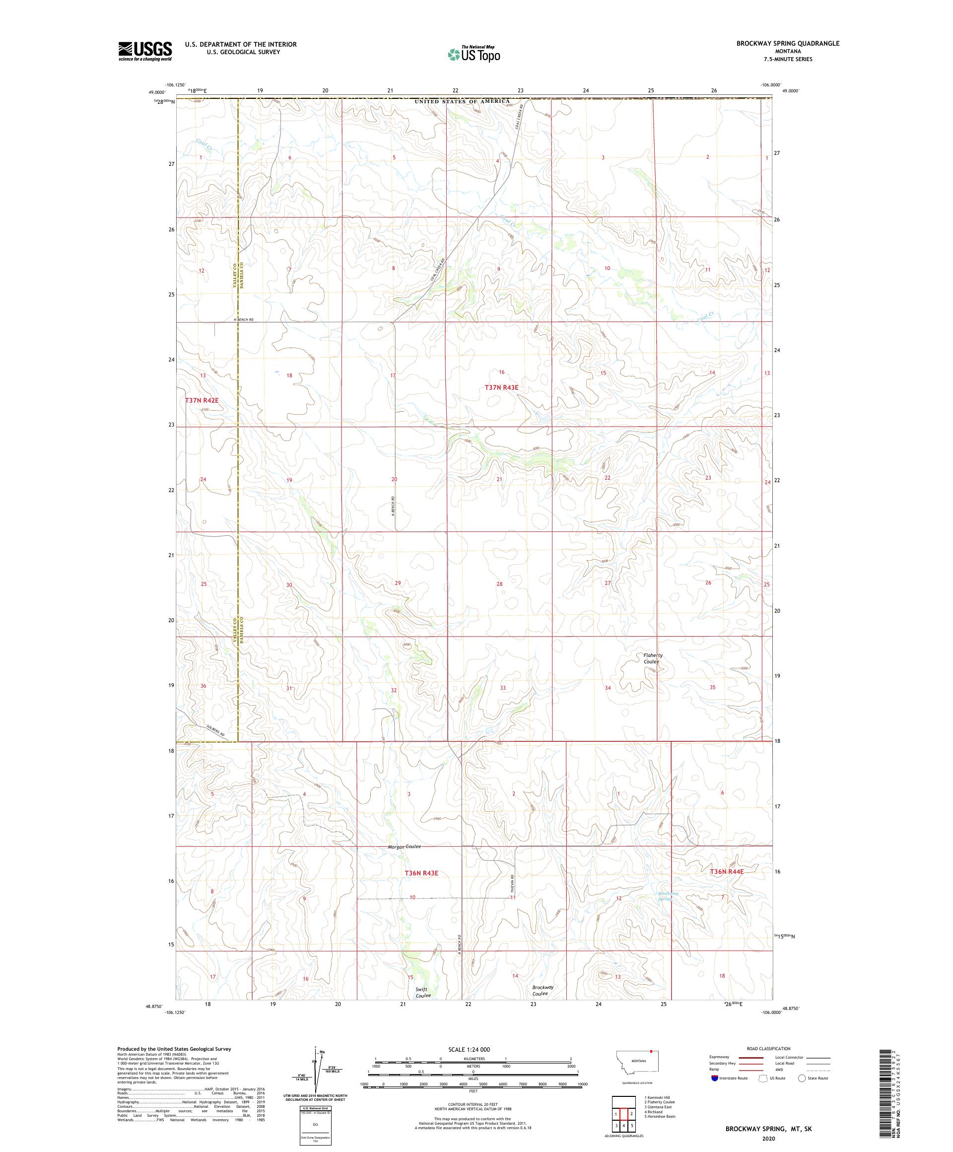 Brockway Spring Montana US Topo Map – MyTopo Map Store