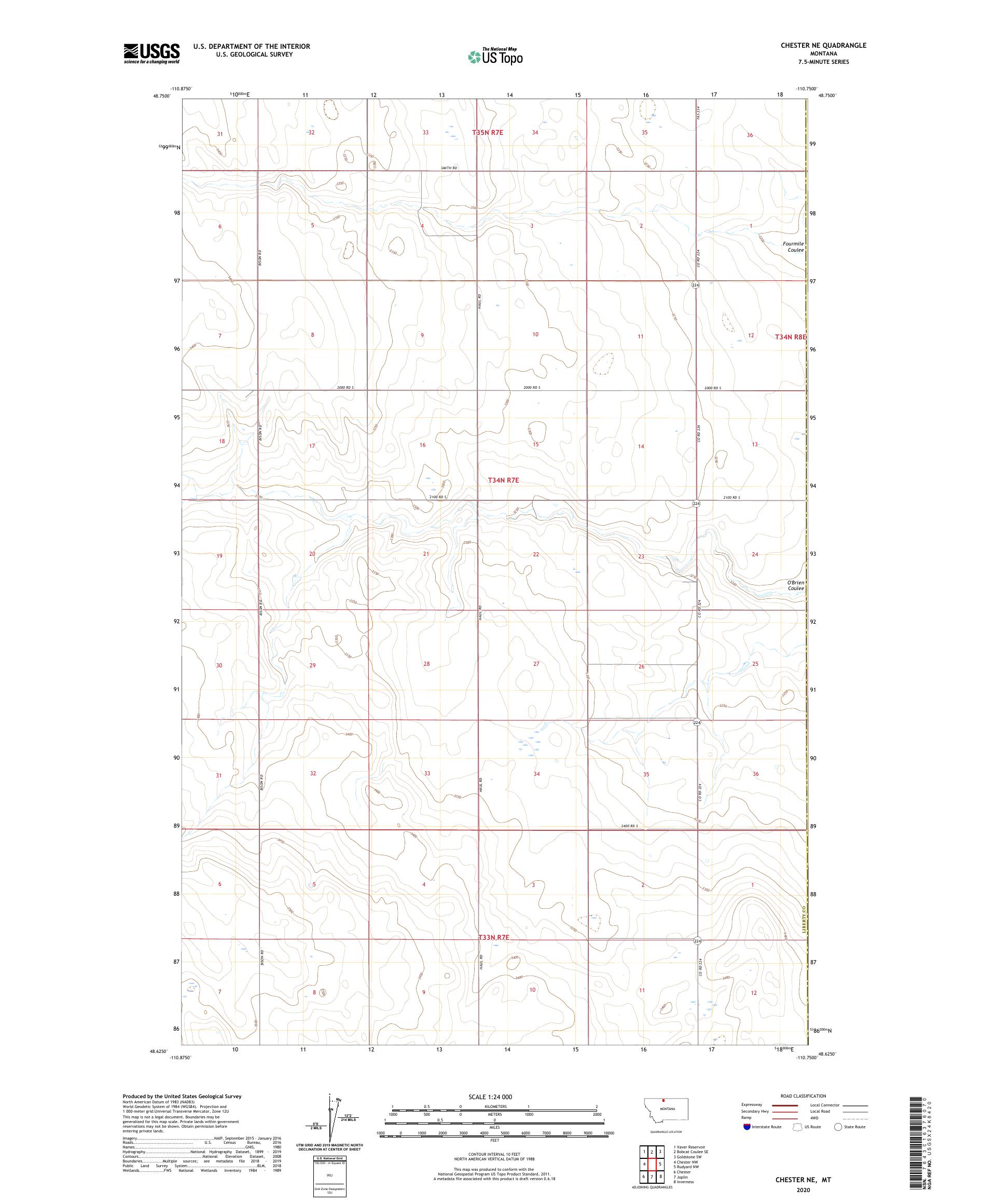 Chester NE Montana US Topo Map – MyTopo Map Store