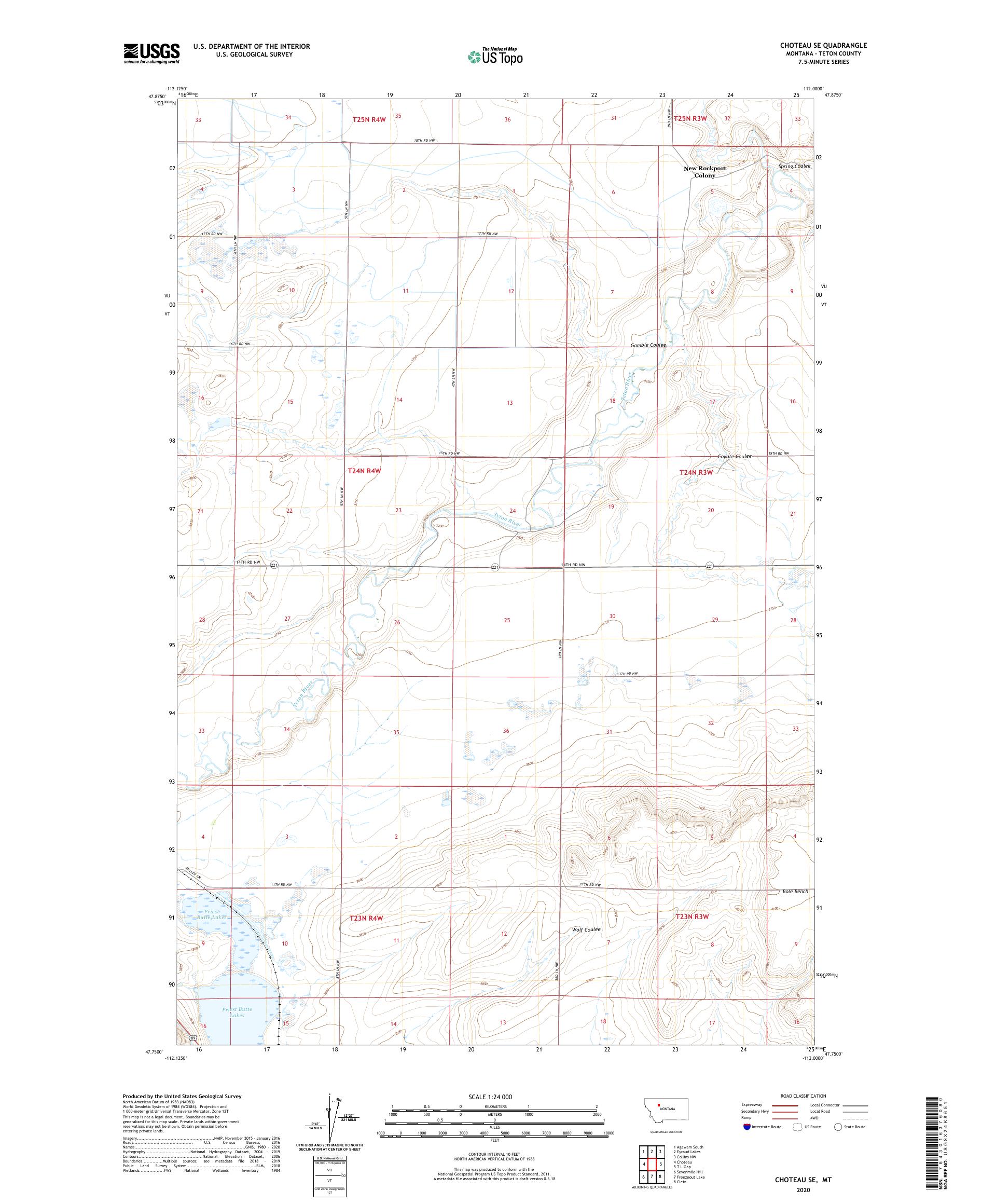 Choteau SE Montana US Topo Map – MyTopo Map Store