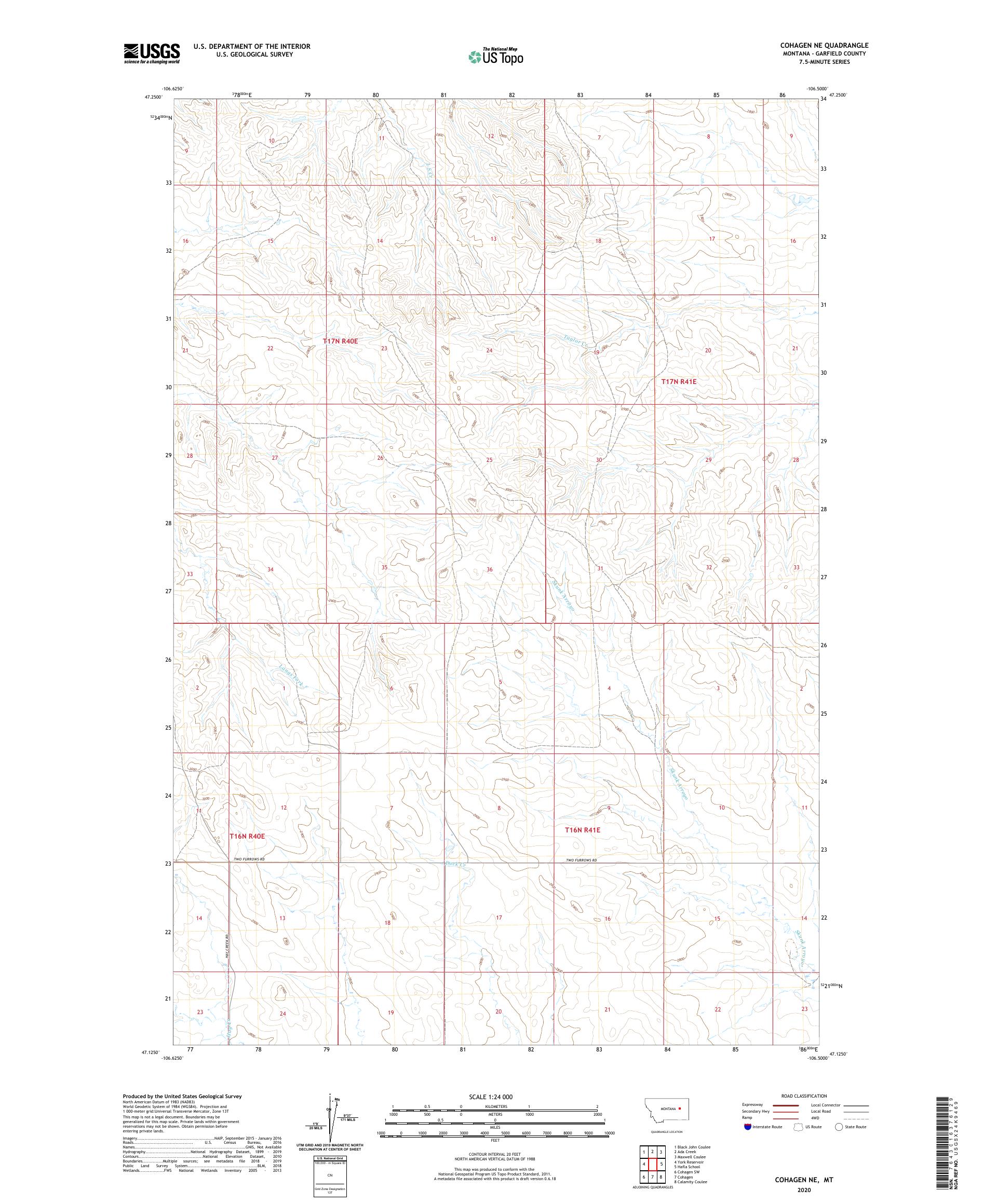 Cohagen NE Montana US Topo Map – MyTopo Map Store