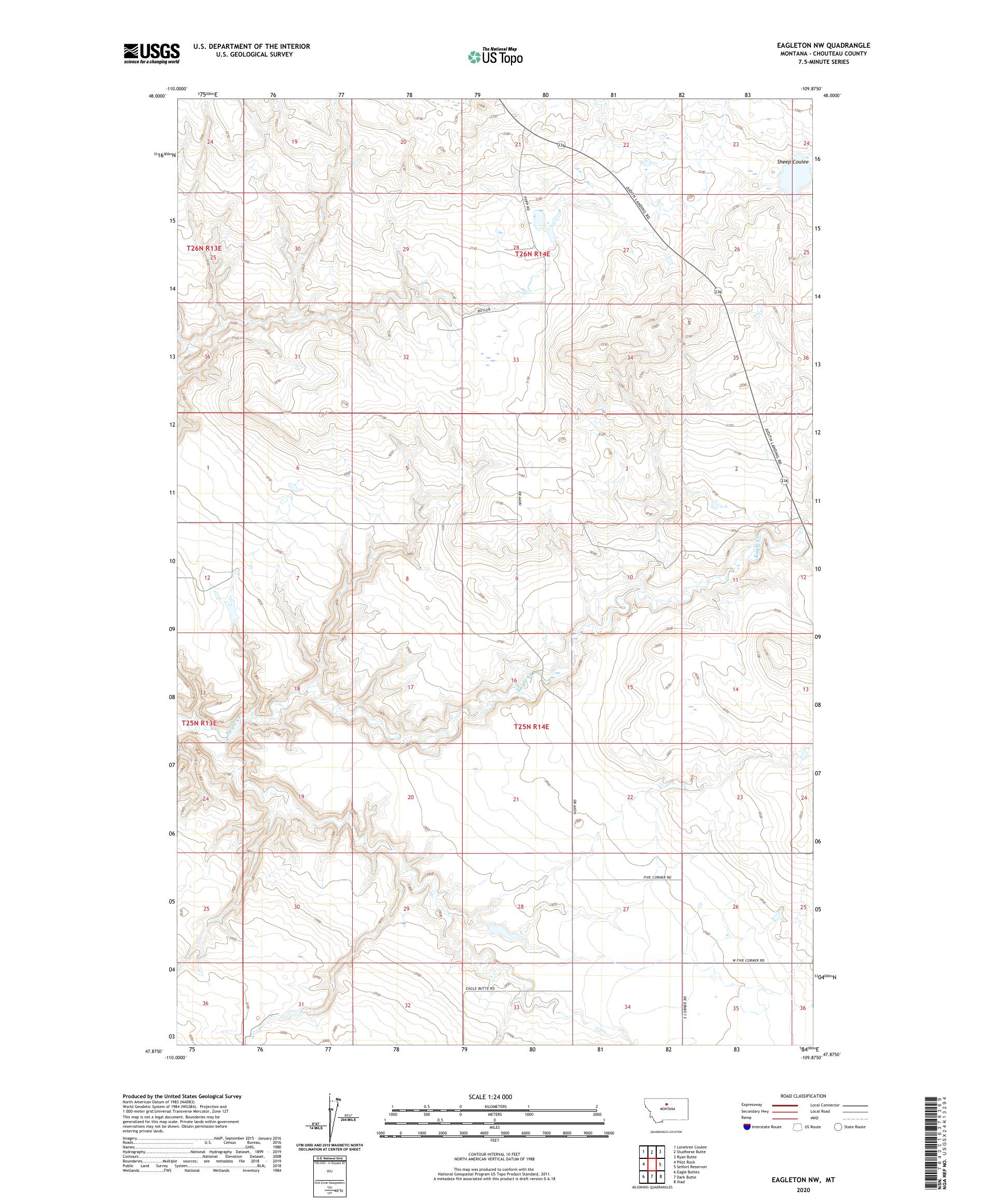 Eagleton NW Montana US Topo Map – MyTopo Map Store