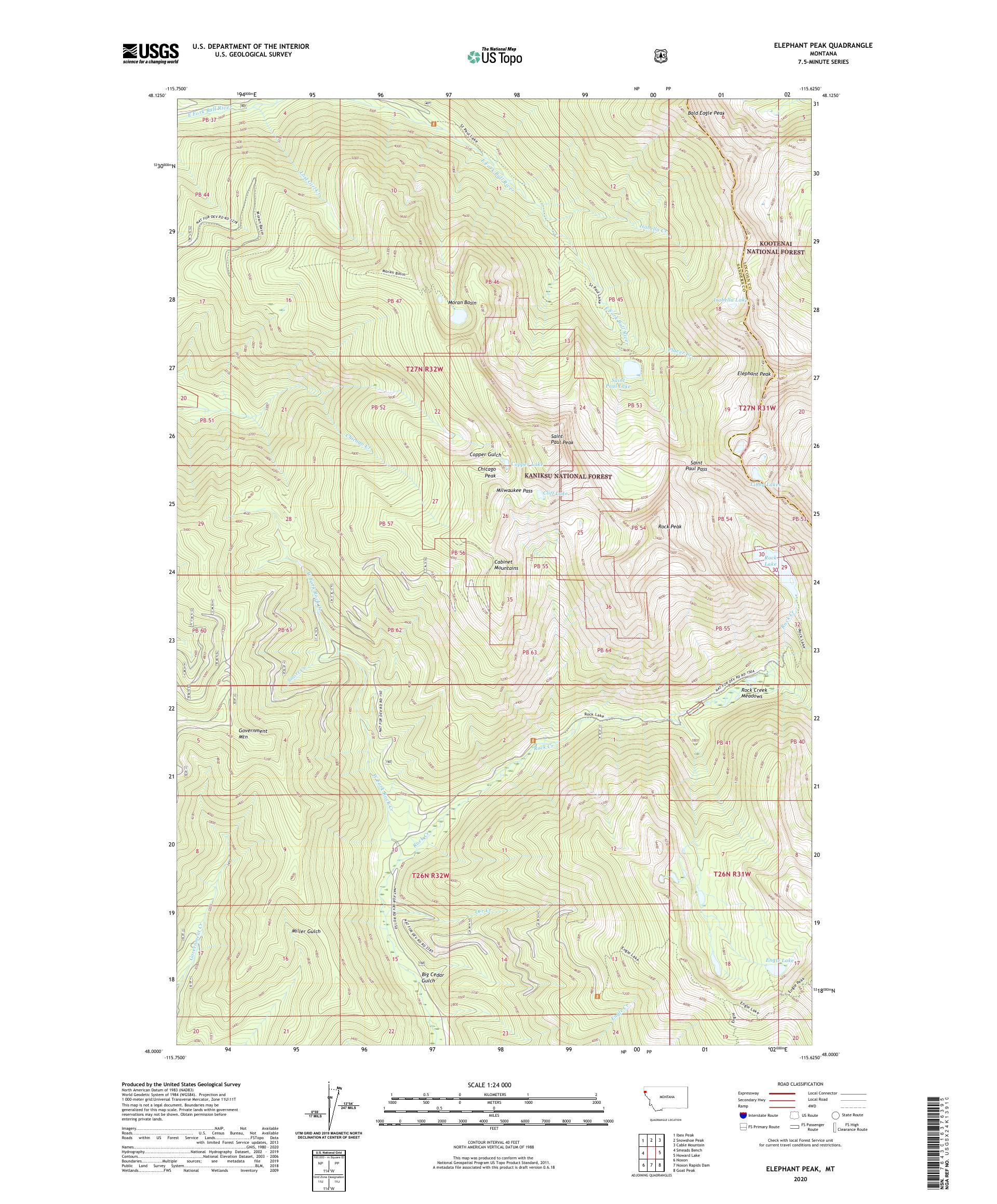 Elephant Peak Montana US Topo Map – MyTopo Map Store