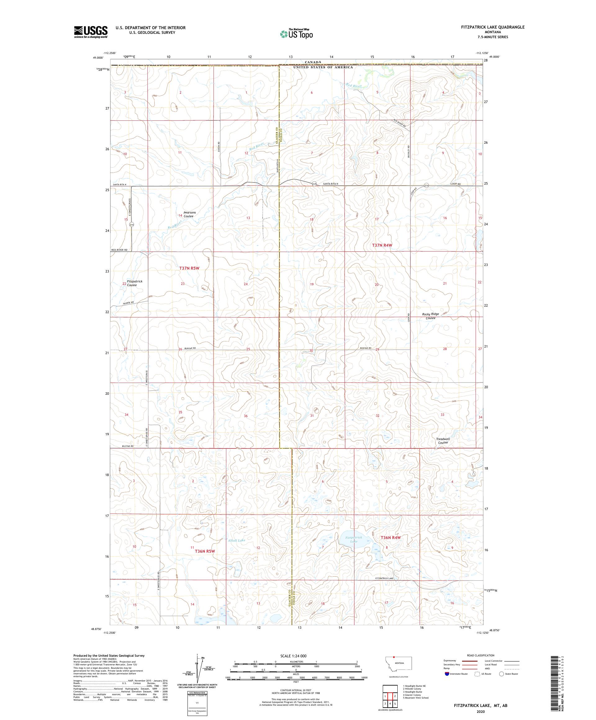 Fitzpatrick Lake Montana US Topo Map – MyTopo Map Store