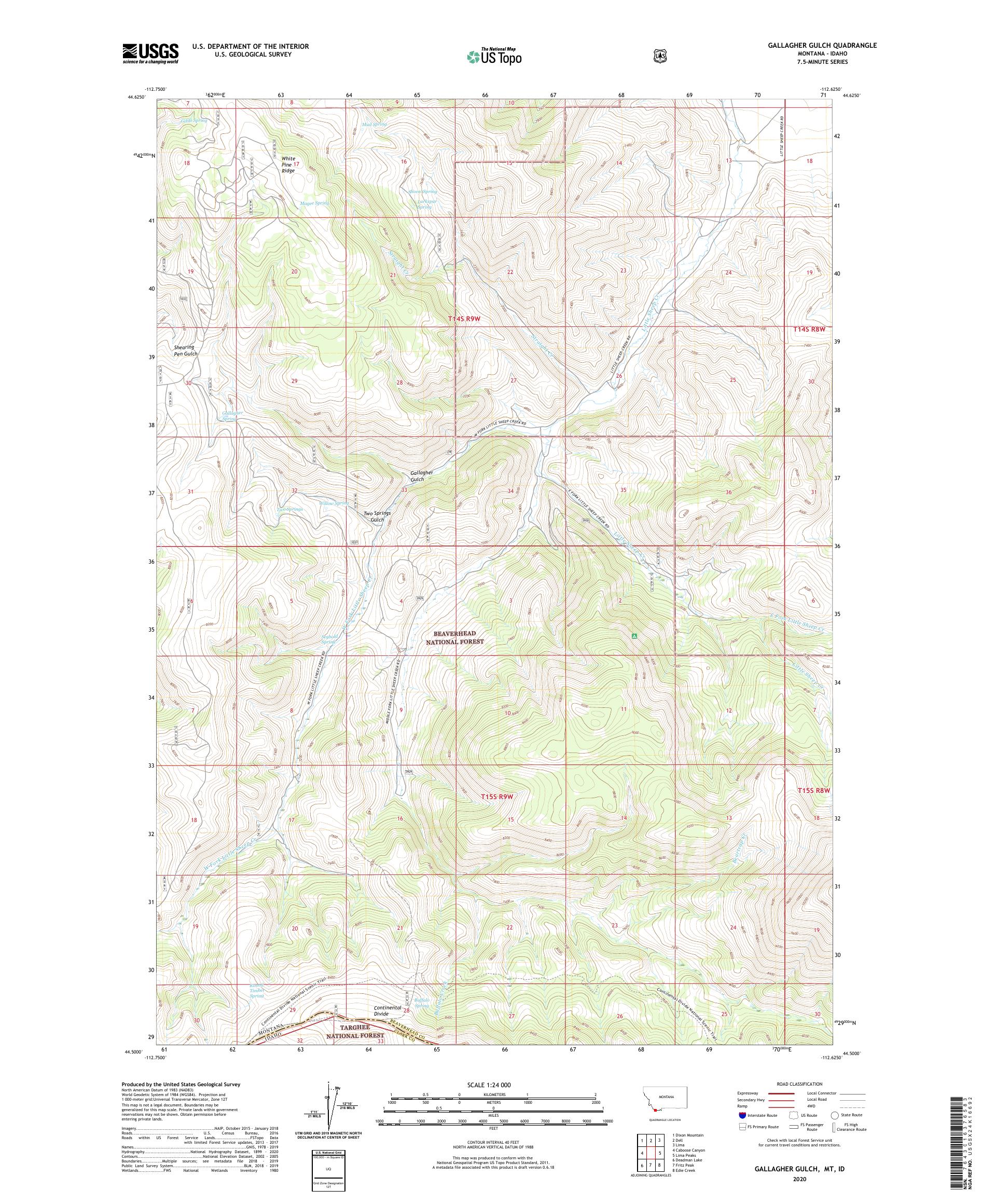 Gallagher Gulch Montana US Topo Map – MyTopo Map Store