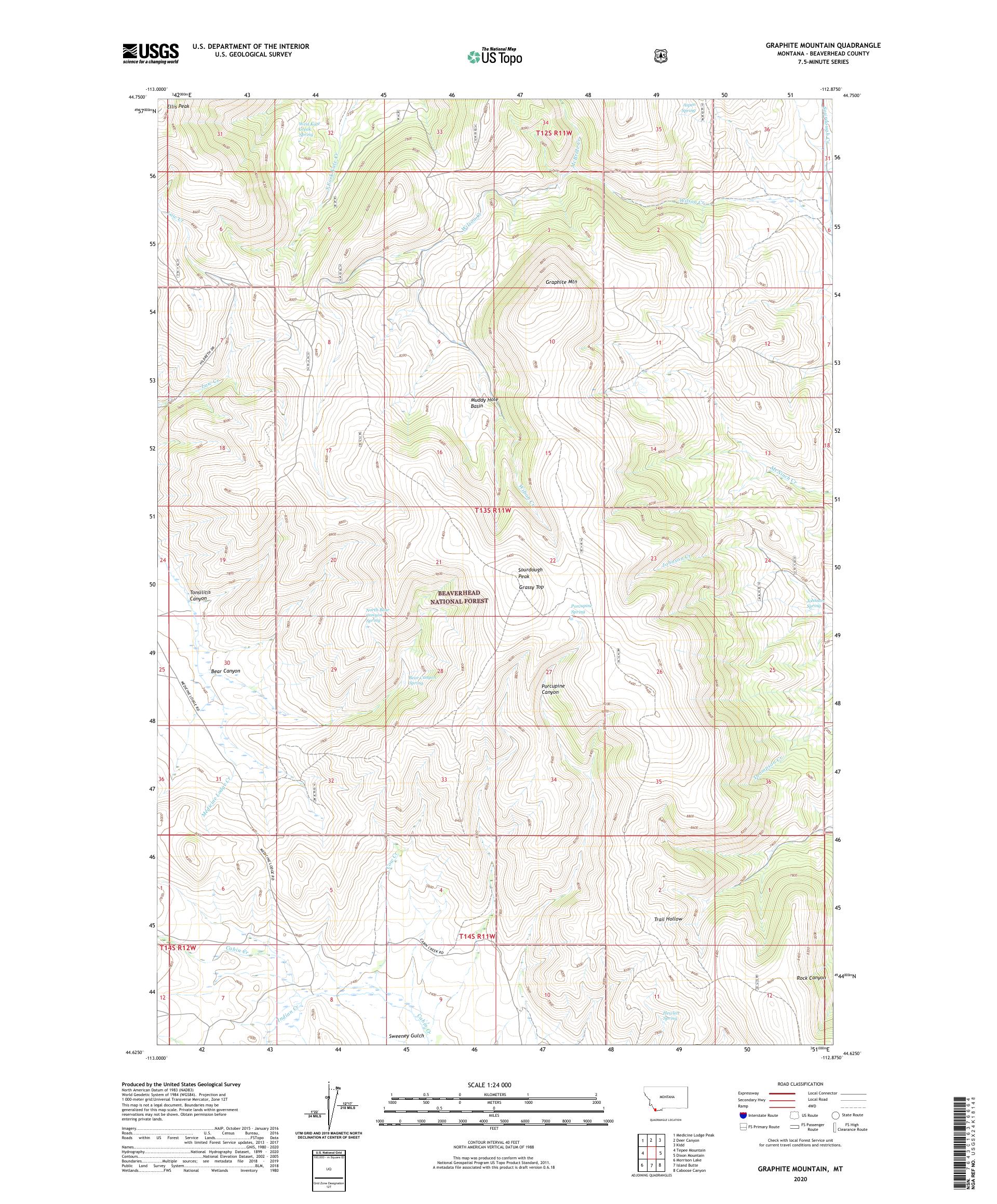 Graphite Mountain Montana US Topo Map – MyTopo Map Store