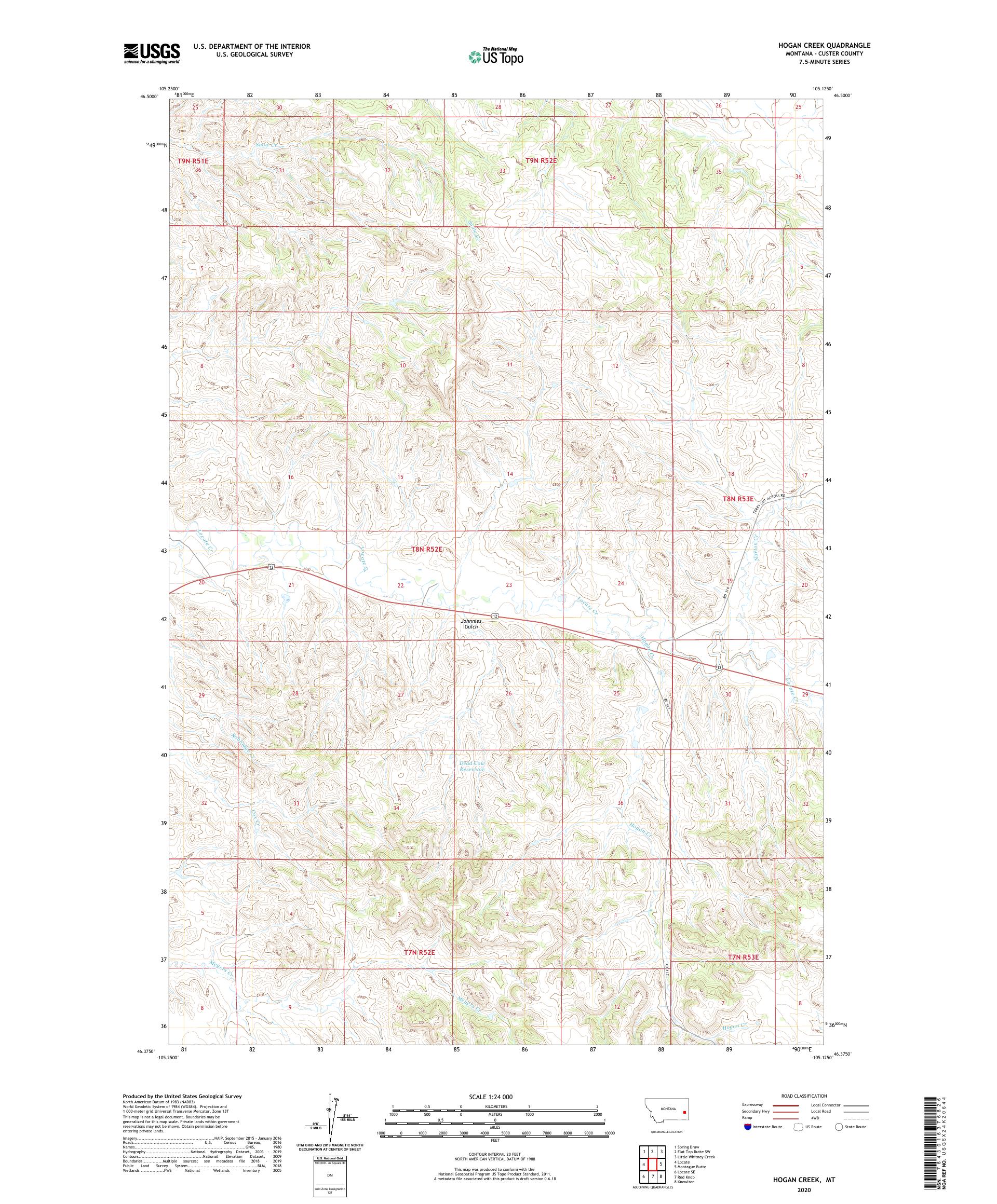 Hogan Creek Montana US Topo Map – MyTopo Map Store