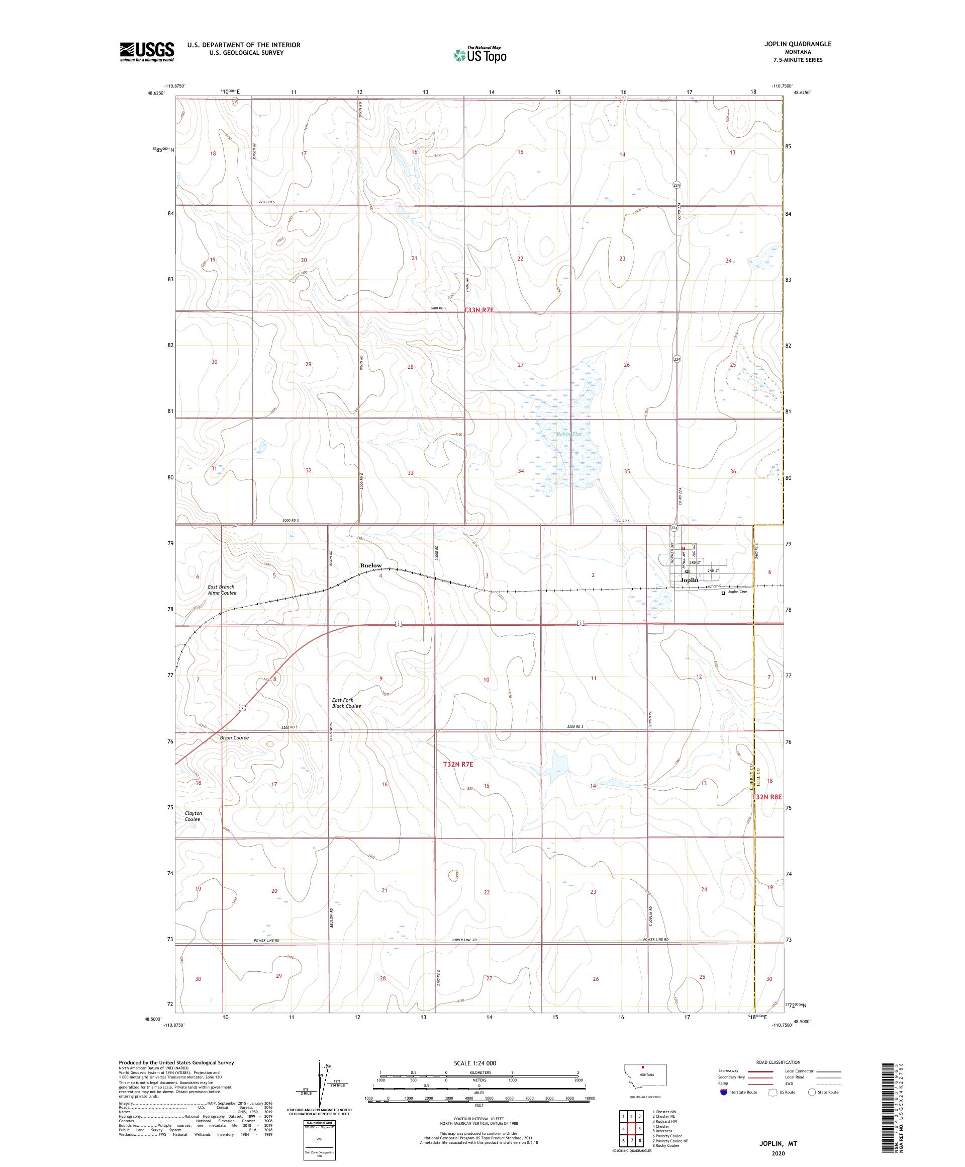 Joplin Montana US Topo Map – MyTopo Map Store