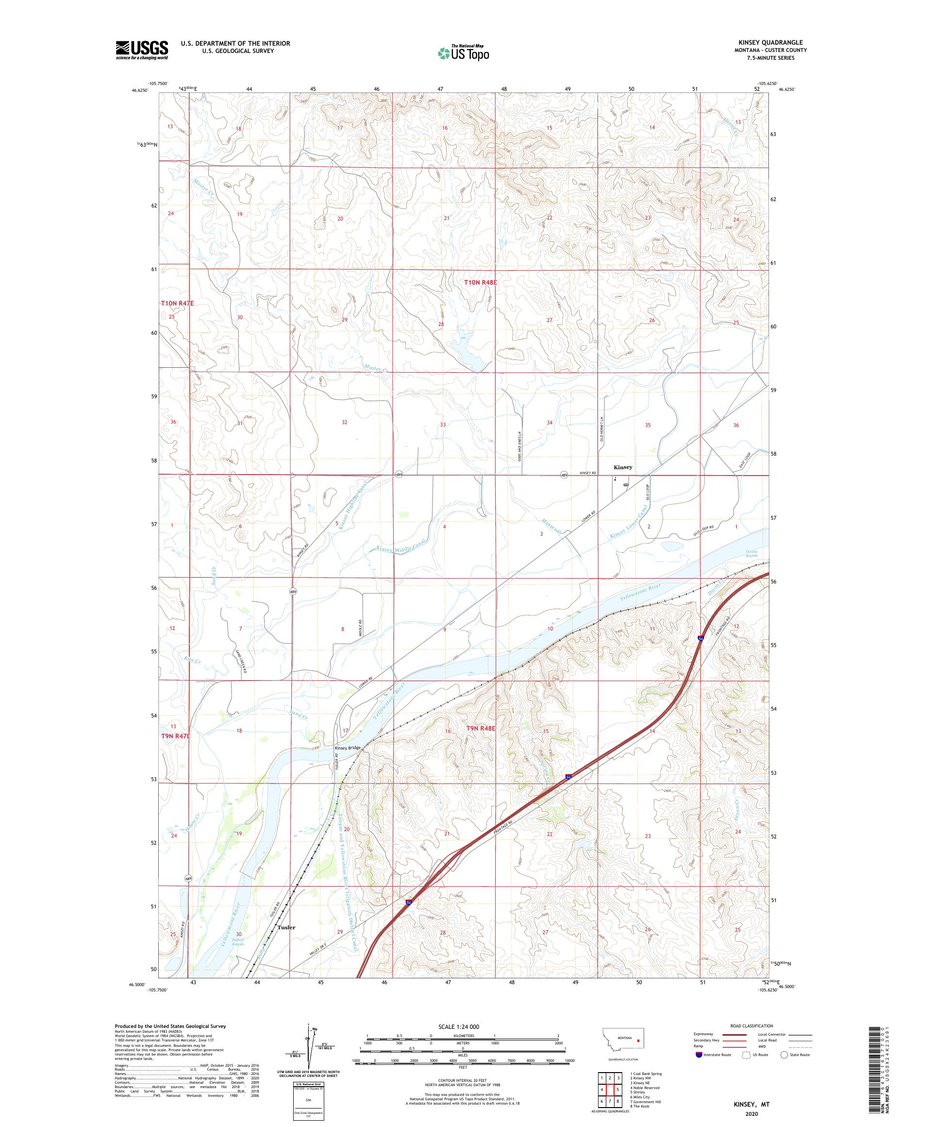 Kinsey Montana US Topo Map – MyTopo Map Store