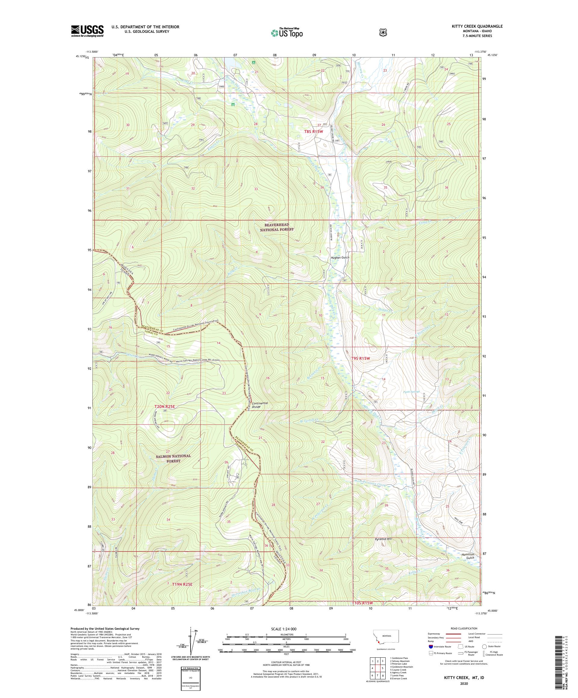 Kitty Creek Montana US Topo Map – MyTopo Map Store