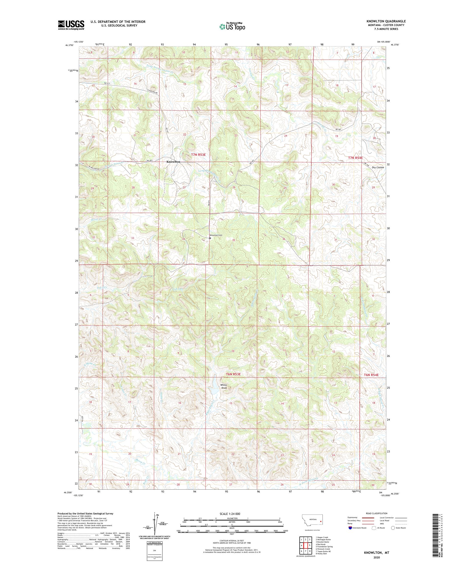 Knowlton Montana US Topo Map – MyTopo Map Store