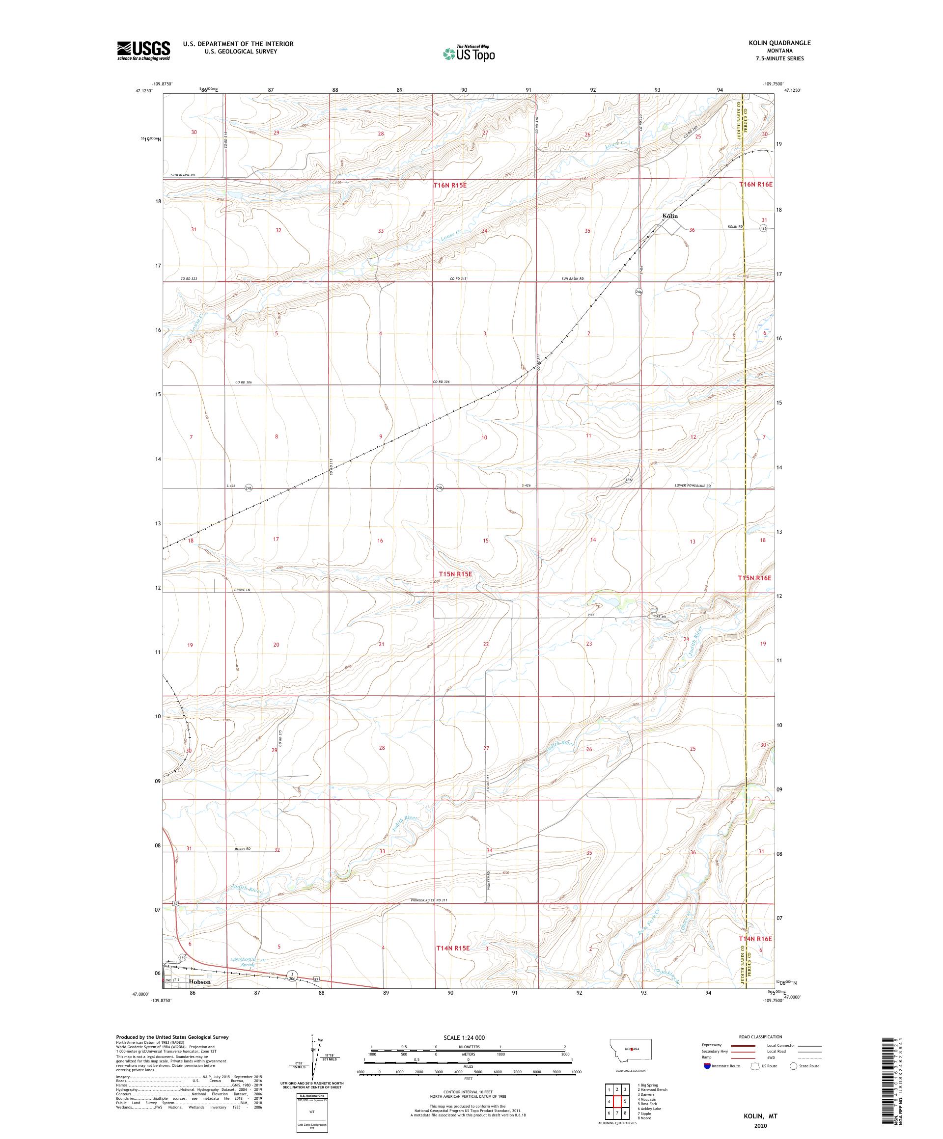 Kolin Montana US Topo Map – MyTopo Map Store