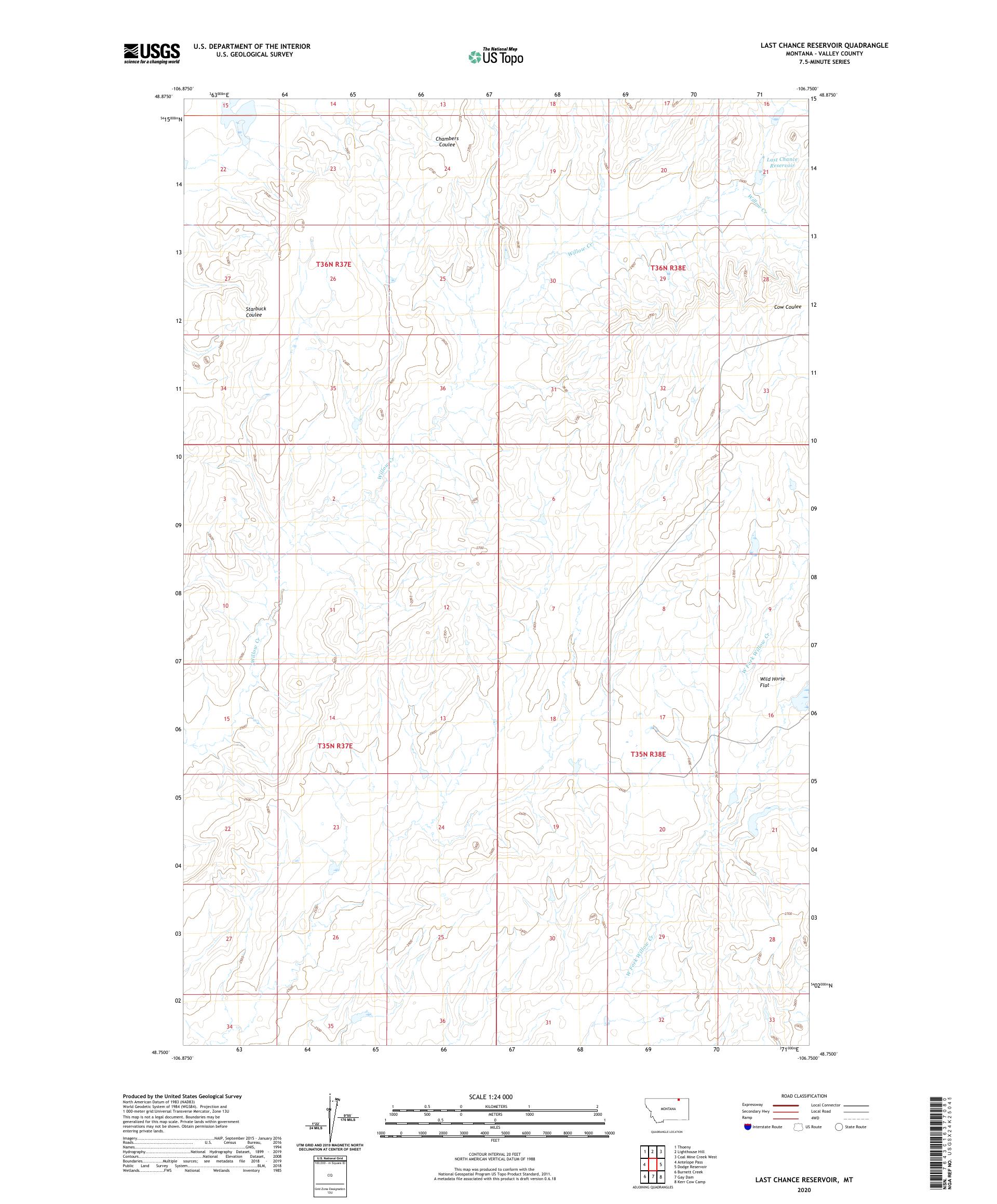Last Chance Reservoir Montana US Topo Map – MyTopo Map Store