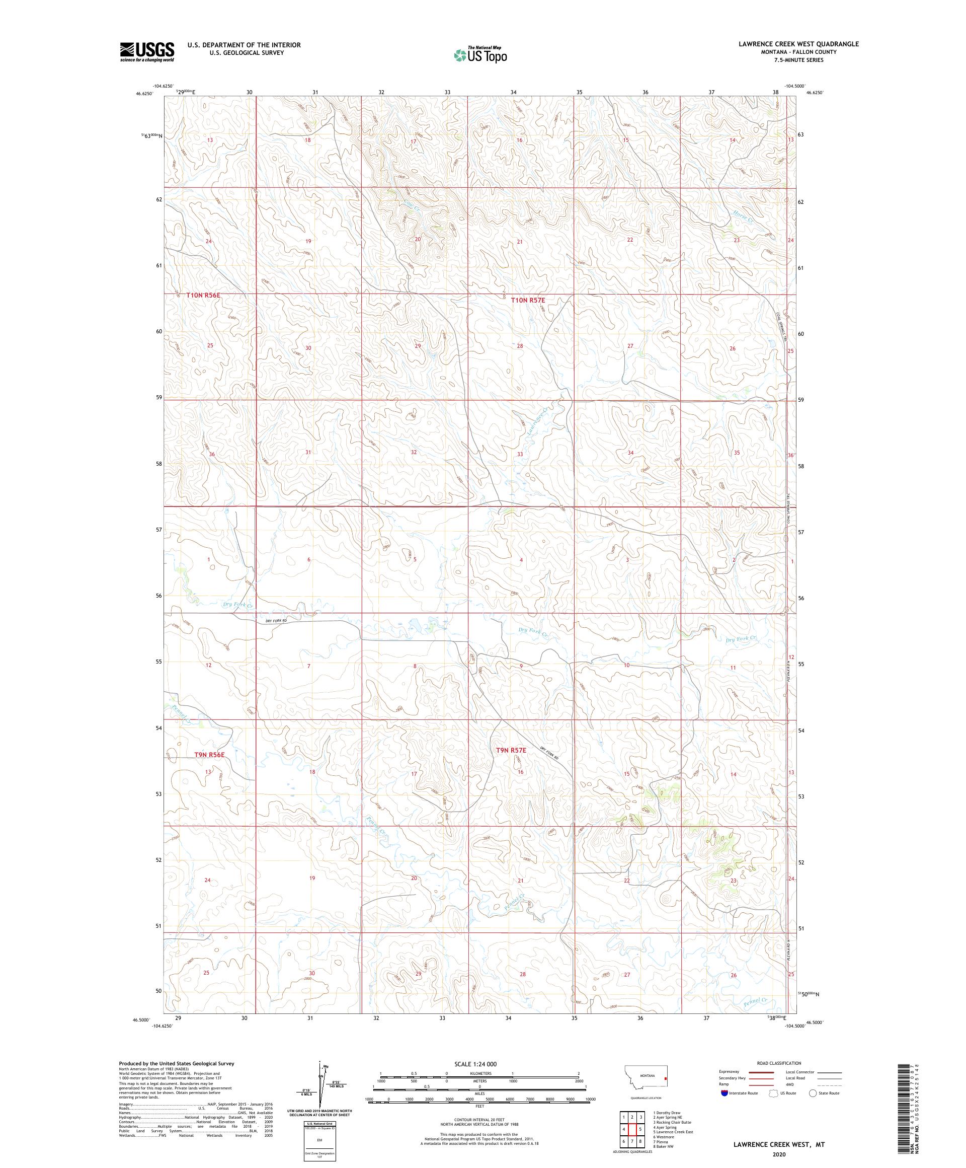 Lawrence Creek West Montana US Topo Map – MyTopo Map Store