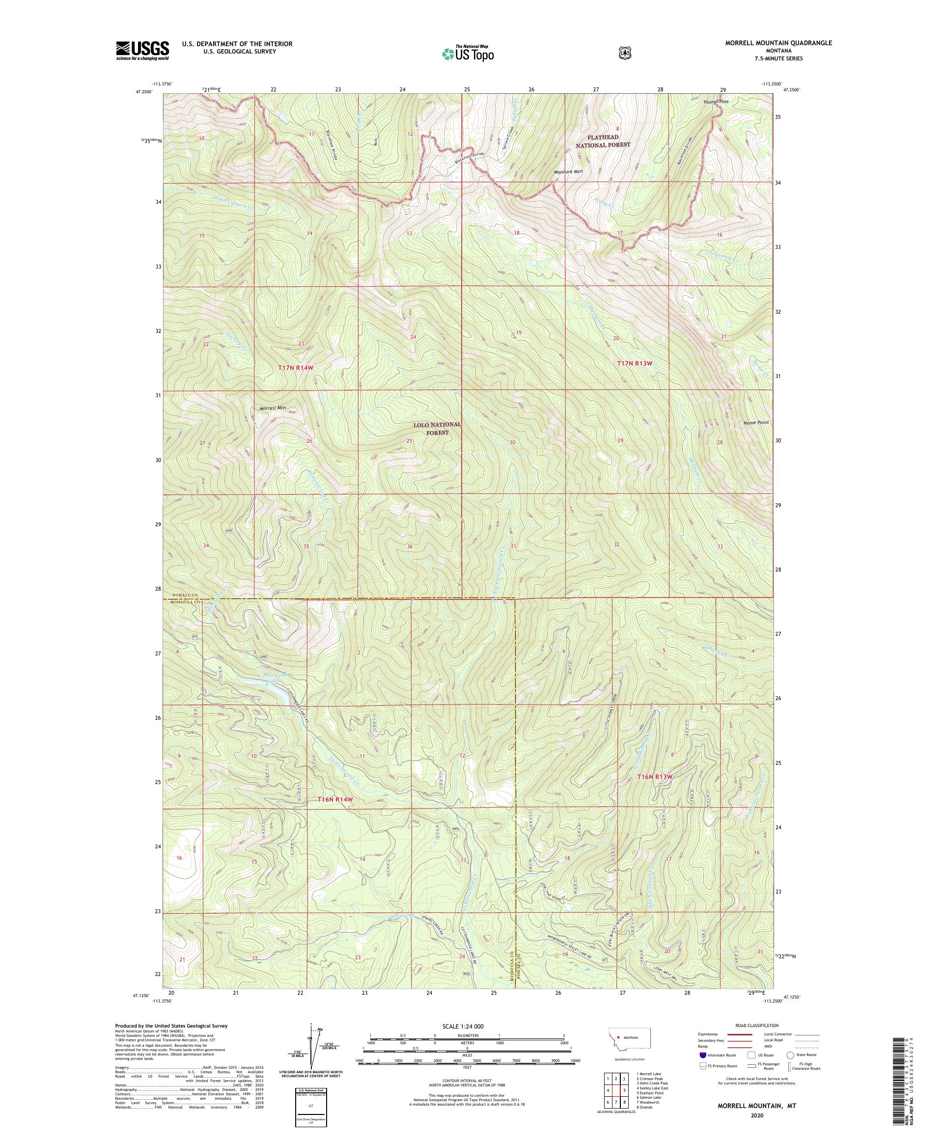 Morrell Mountain Montana US Topo Map – MyTopo Map Store